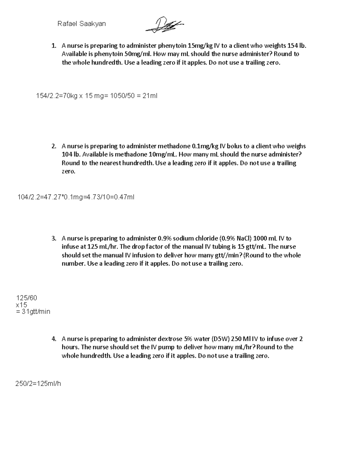 MED MATH Assignment (1)-1 - Nurs 211L - WCU - Studocu