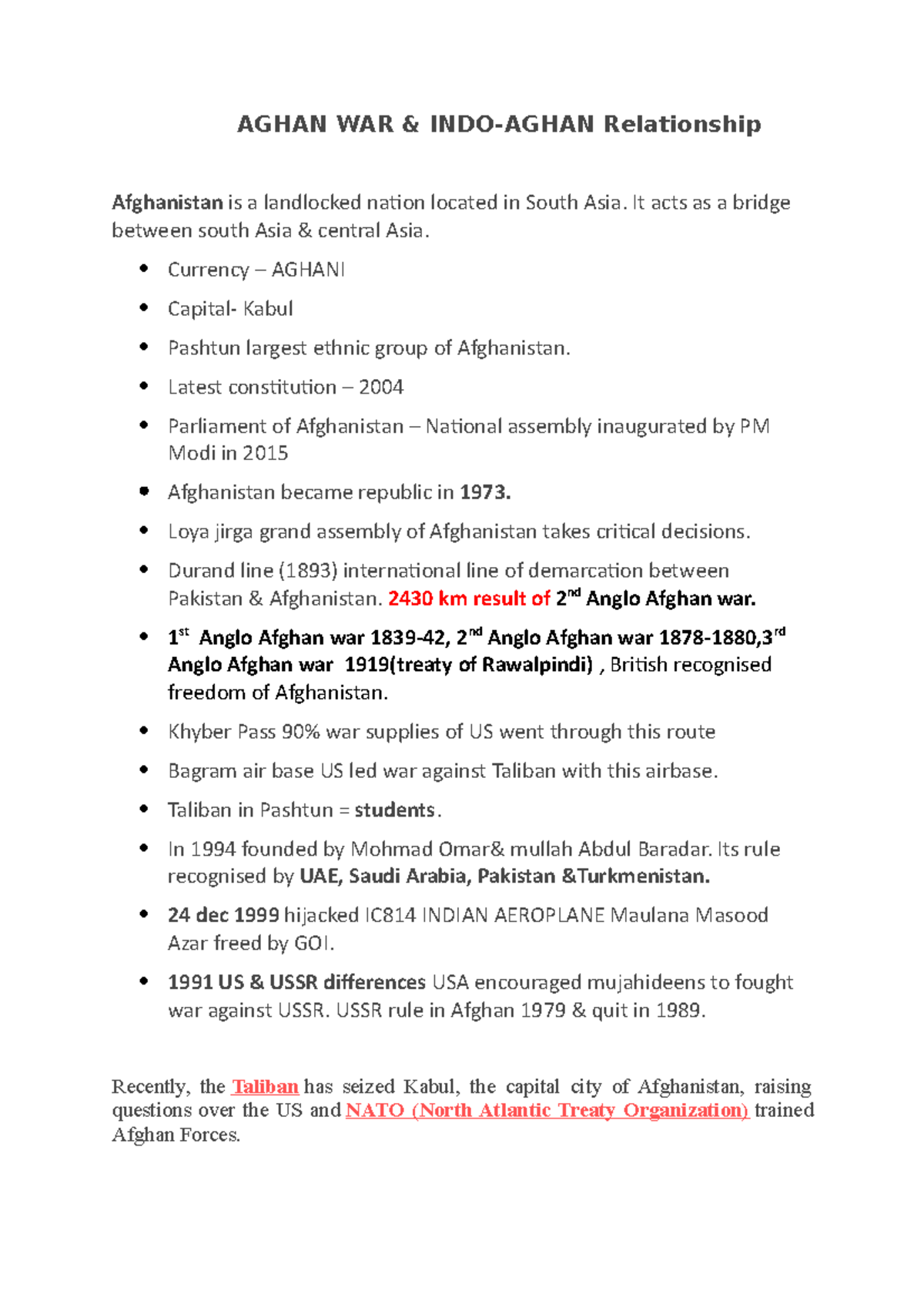 INDO Aghan Relations - AGHAN WAR & INDO-AGHAN Relationship Afghanistan ...