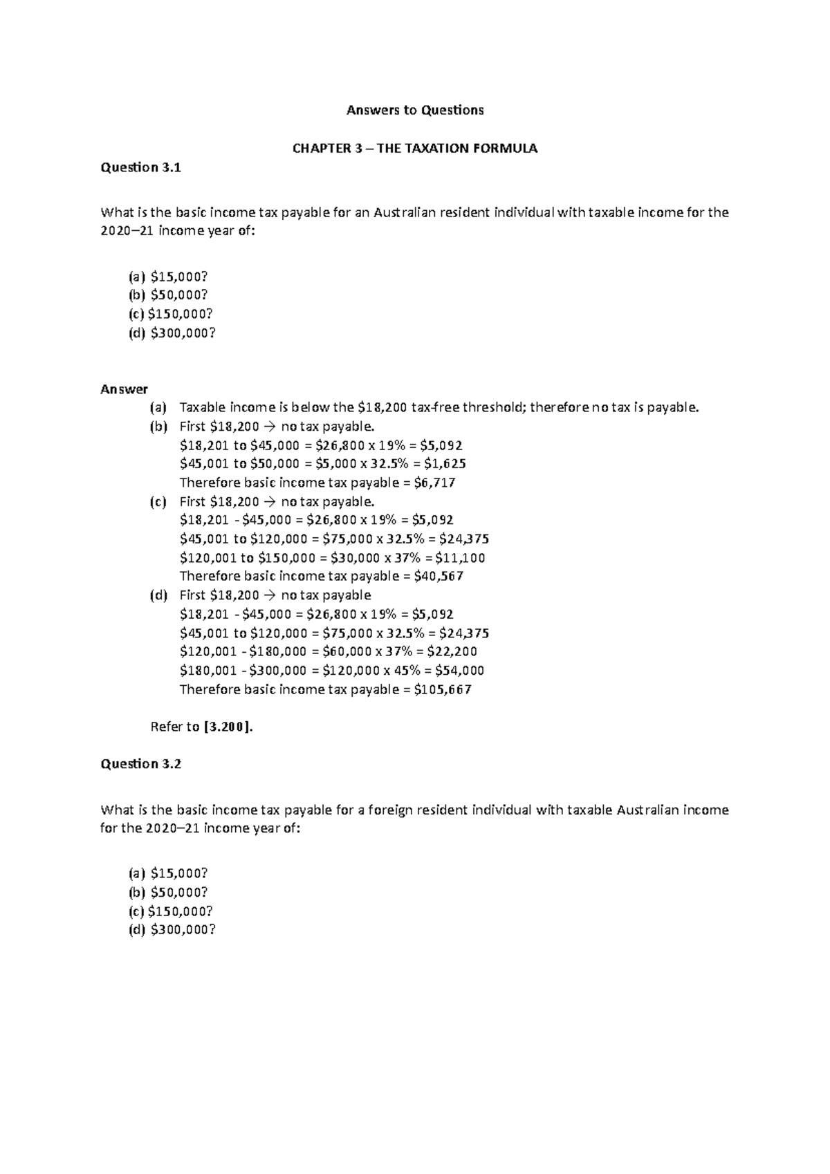 Chapter 3 Solutions - Answers to Questions CHAPTER 3 – THE TAXATION ...
