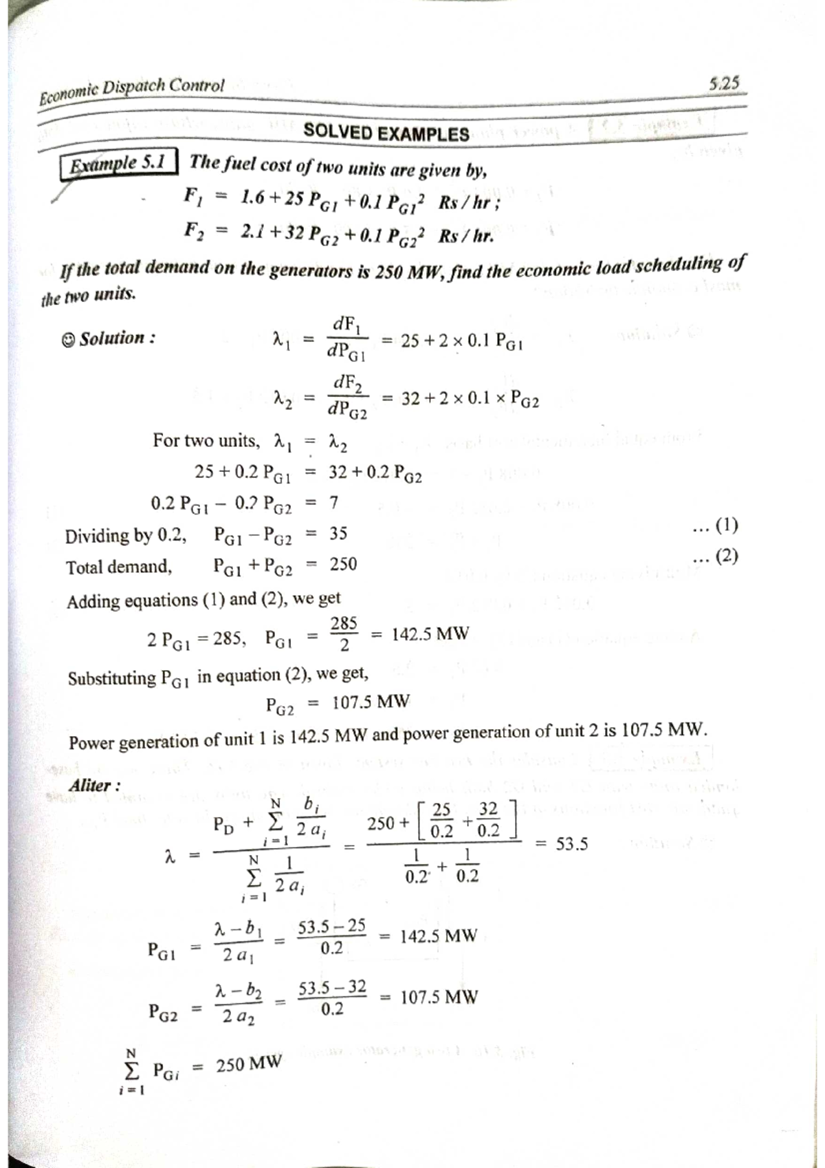 Economic Dispatch Problems - Power System Operation & Control - Studocu