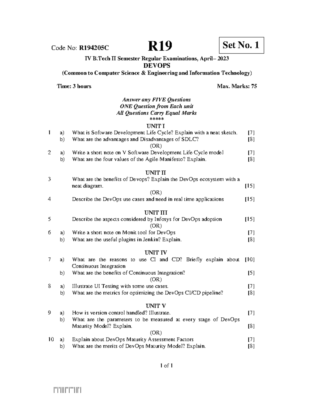 Devops- April-2023 - Assignment - IV B II Semester Regular Examinations, April– 2023 DEVOPS ...