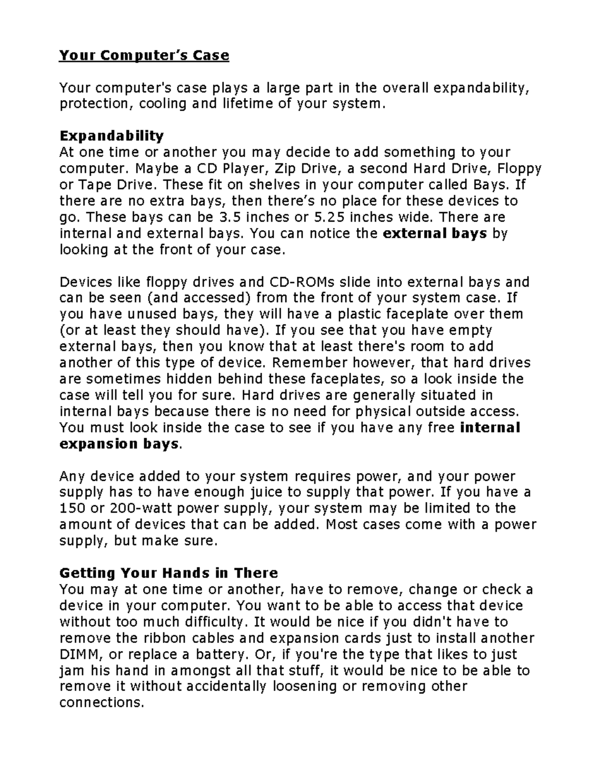 Your Computer S Case Linux Installation And Configuration Lecture Notes Your Computer S Case