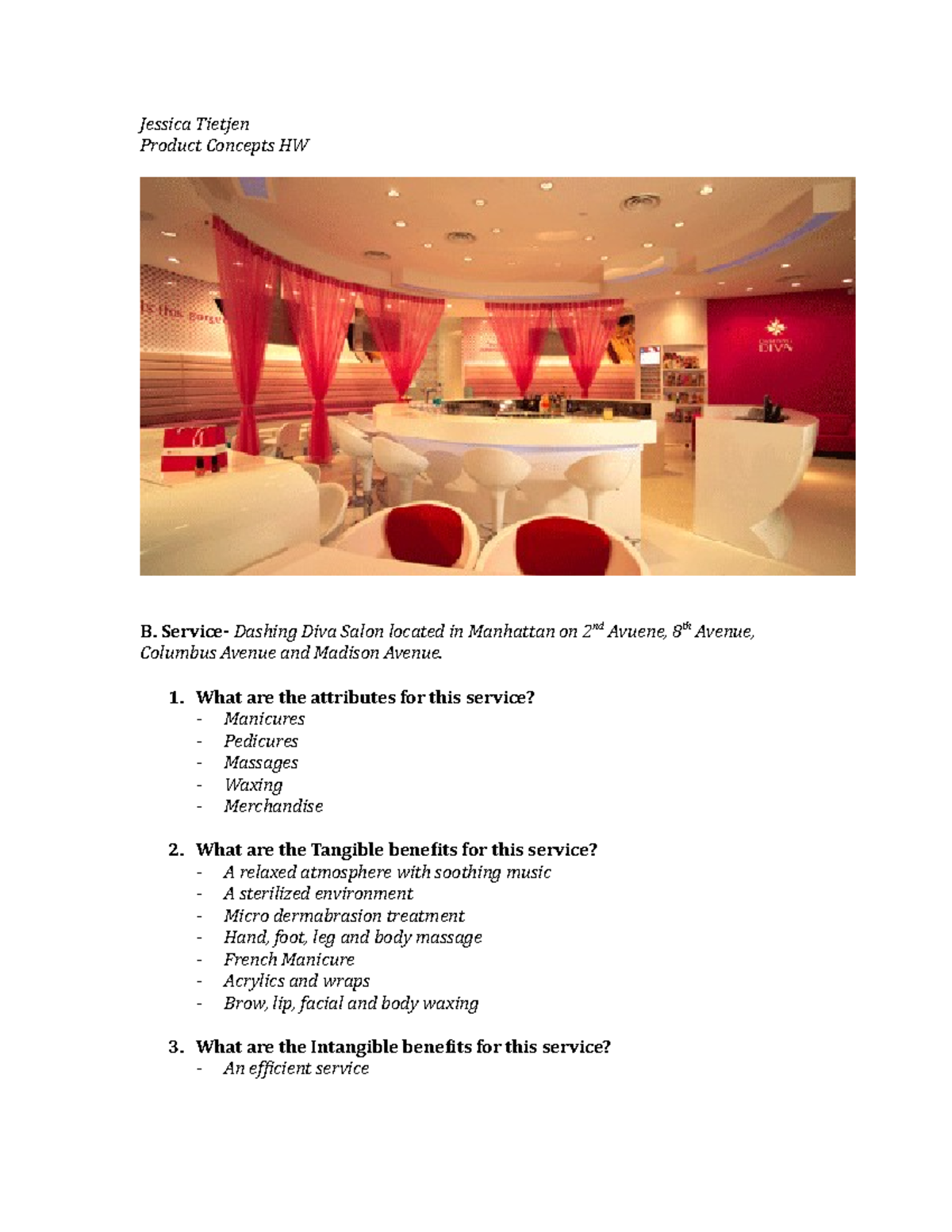 Service concepts - Jessica Tietjen Product Concepts HW B. Service ...