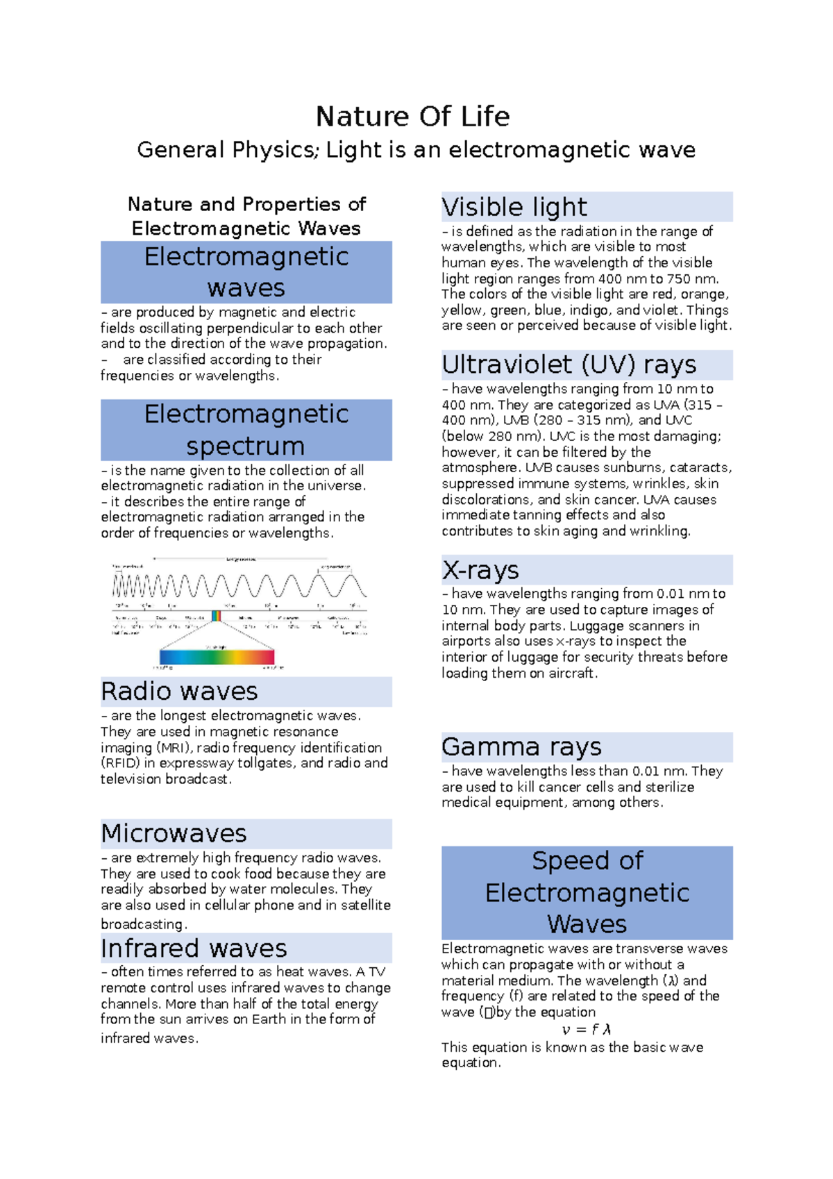 Nature Of Life - Research for STEM SHS - Nature Of Life General Physics ...