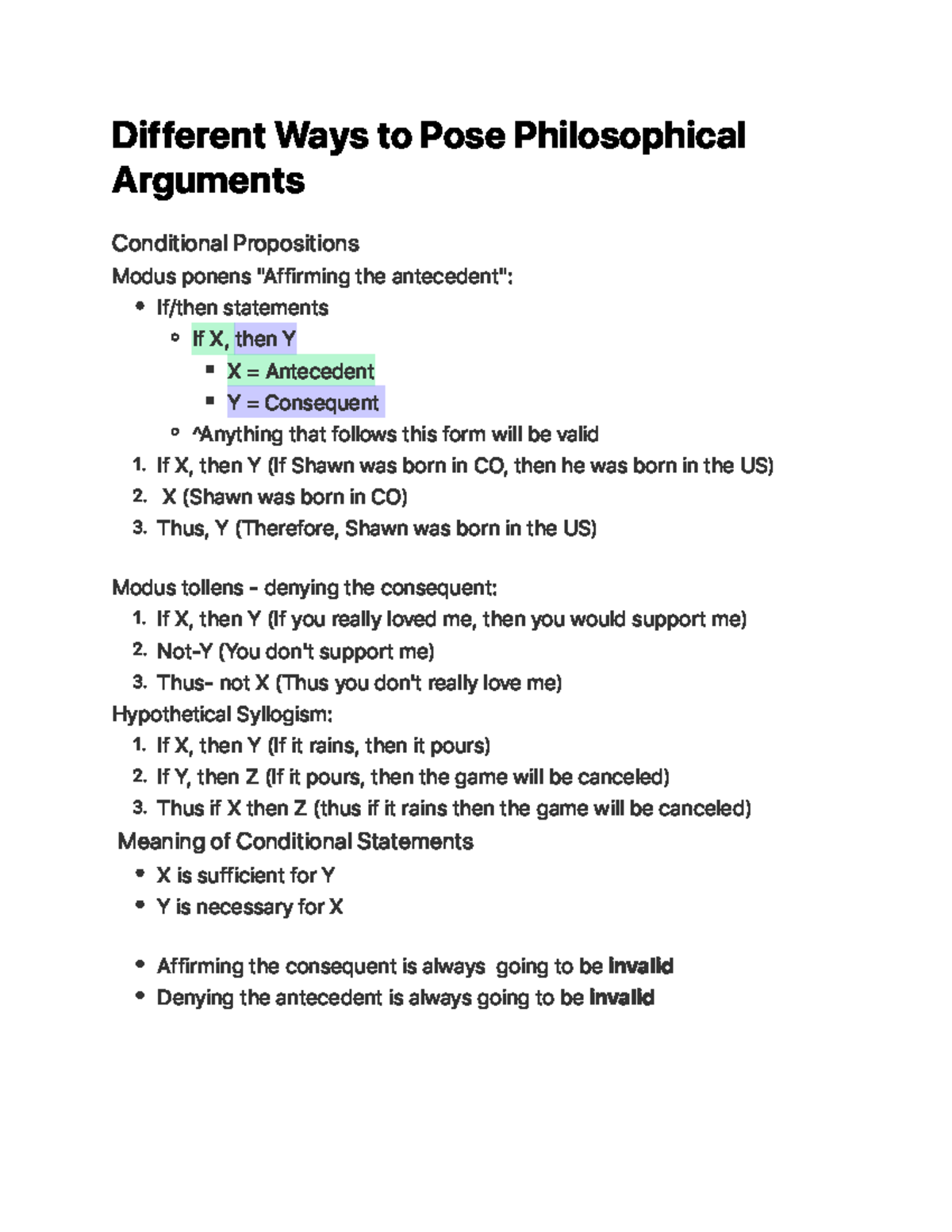 Different Ways to Pose Philosophical Arguments - D i f fe re n t Ways ...