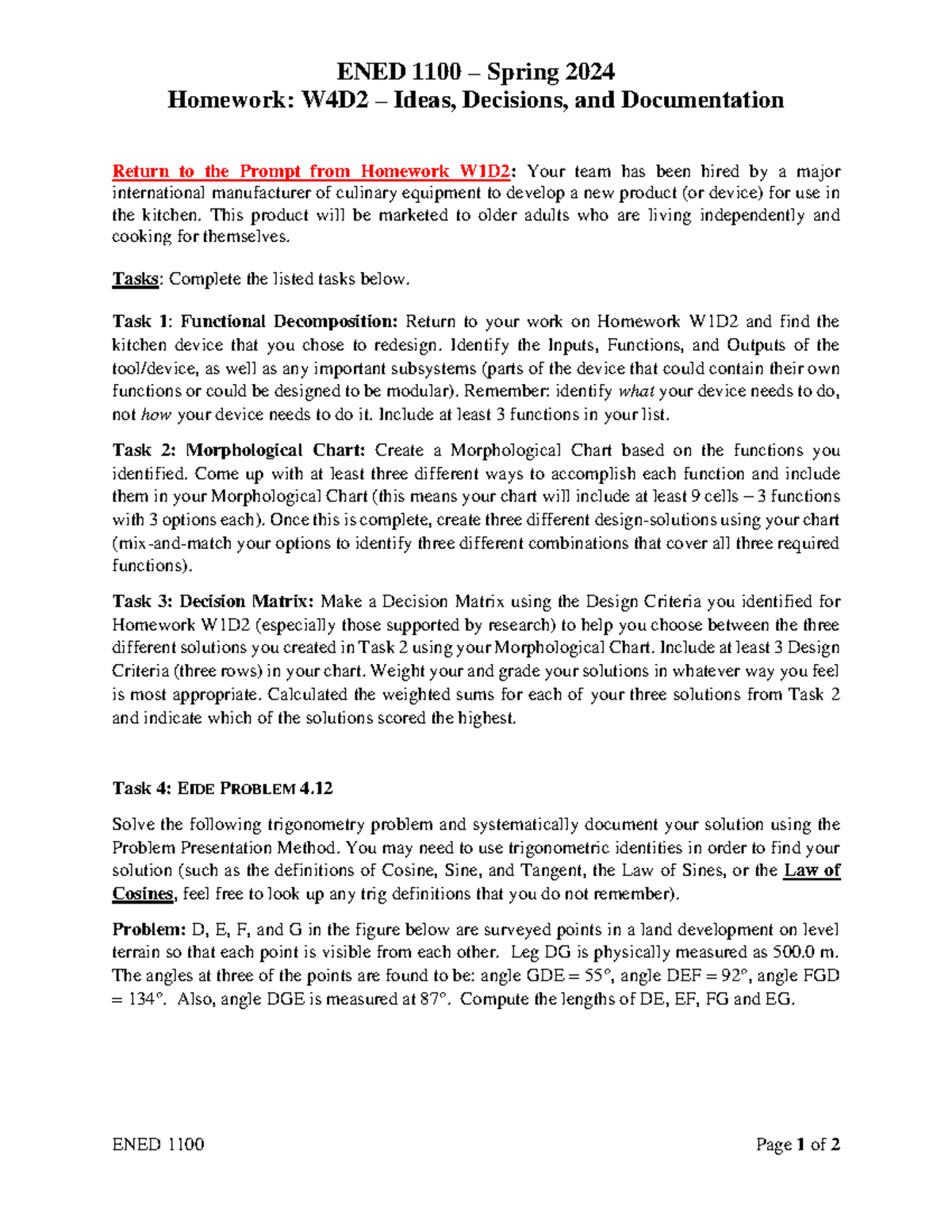 HW-W4D2 Ideas-and-Decisions - ENED 1100 – Spring 2024 Homework: W 4 D 2 – Ideas, Decisions, and ...