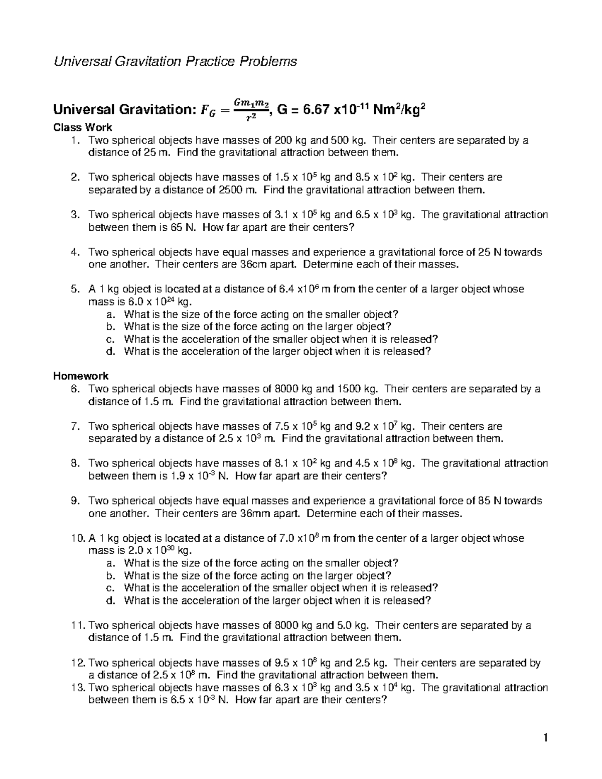 Abp grav ch 2016-06-06-ns - Universal Gravitation Practice Problems Universal Gravitation: ýþ ...