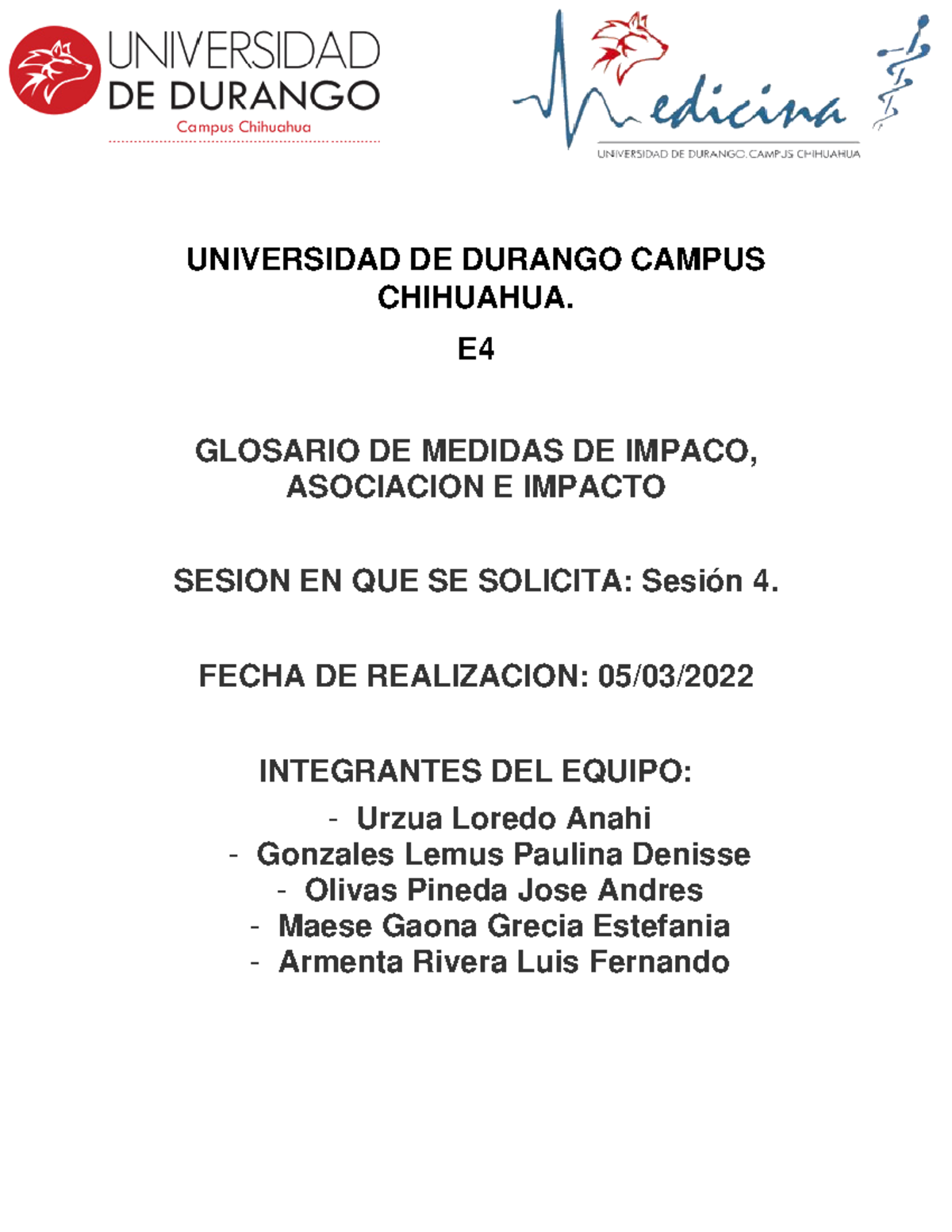 GLOSARIO DE MEDIDAS DE IMPACO, ASOCIACION E IMPACTO - UNIVERSIDAD DE ...