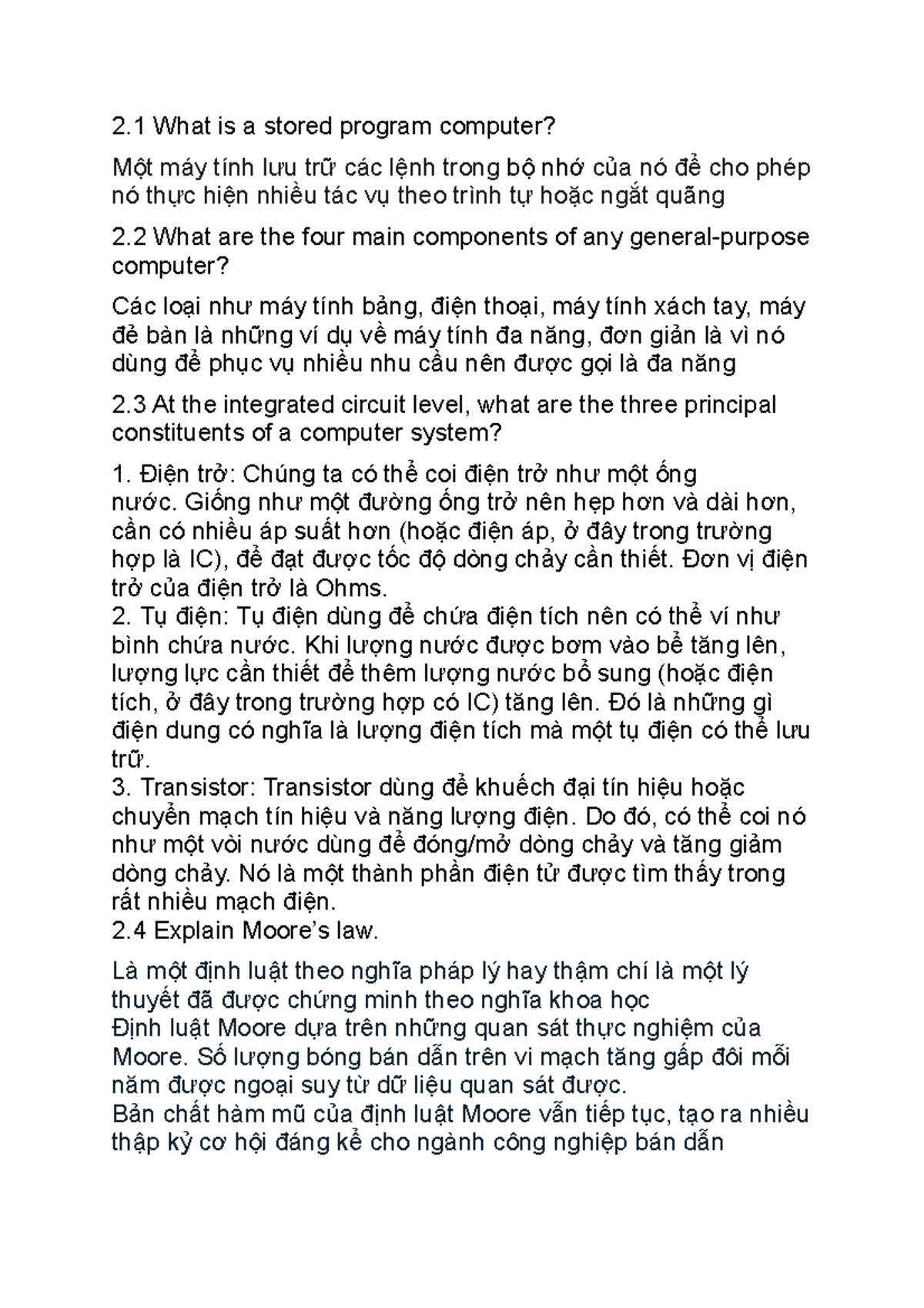CEA 201 Nguyễn Văn Anh Hưng - 2 What is a stored program computer? Một máy tính lưu trữ các lệnh ...