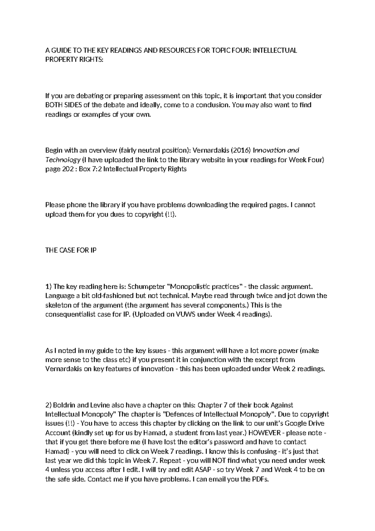 A Guide TO THE KEY Readings AND Resources FOR Topic FOUR - A GUIDE TO ...