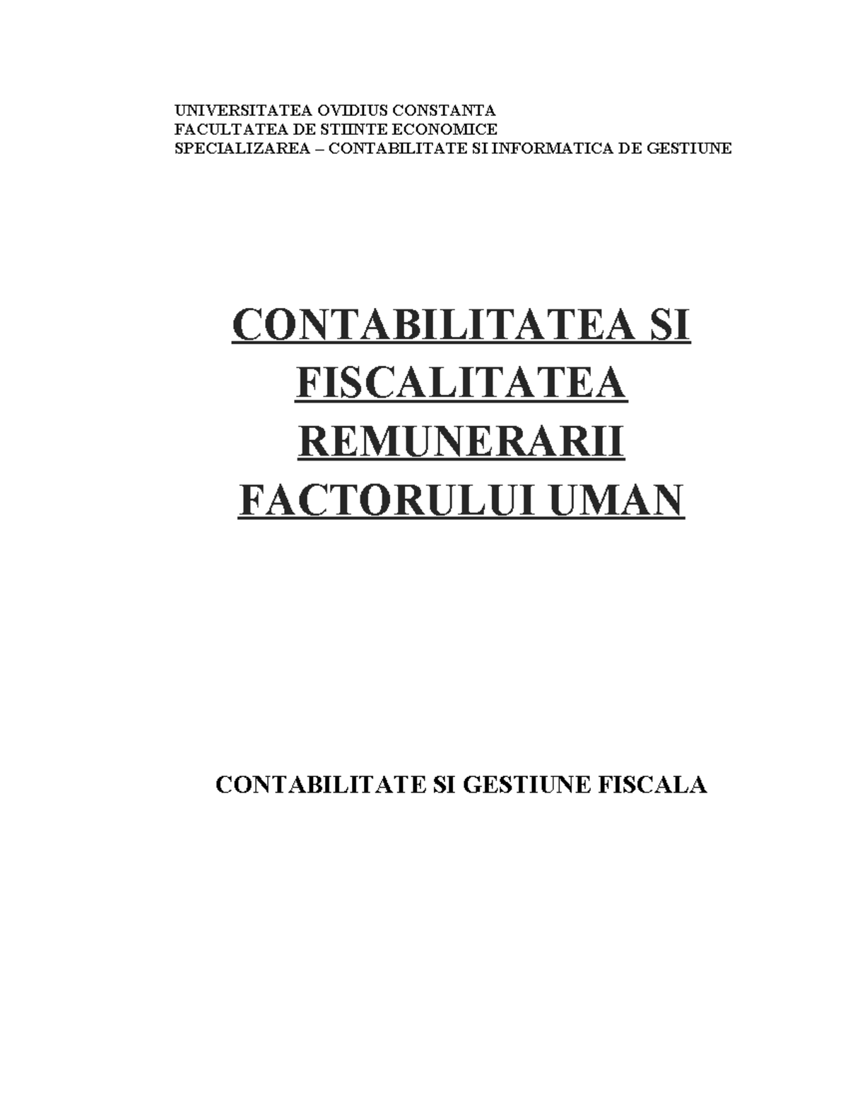 Proiect contabilitate - UNIVERSITATEA OVIDIUS CONSTANTA FACULTATEA DE ...