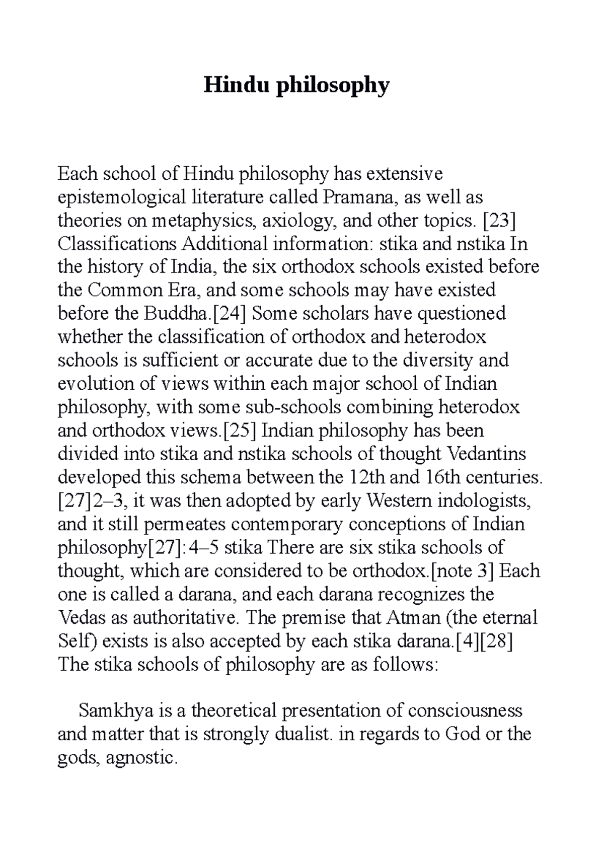 Hindu philosophy - sathya seelan - Hindu philosophy Each school of ...