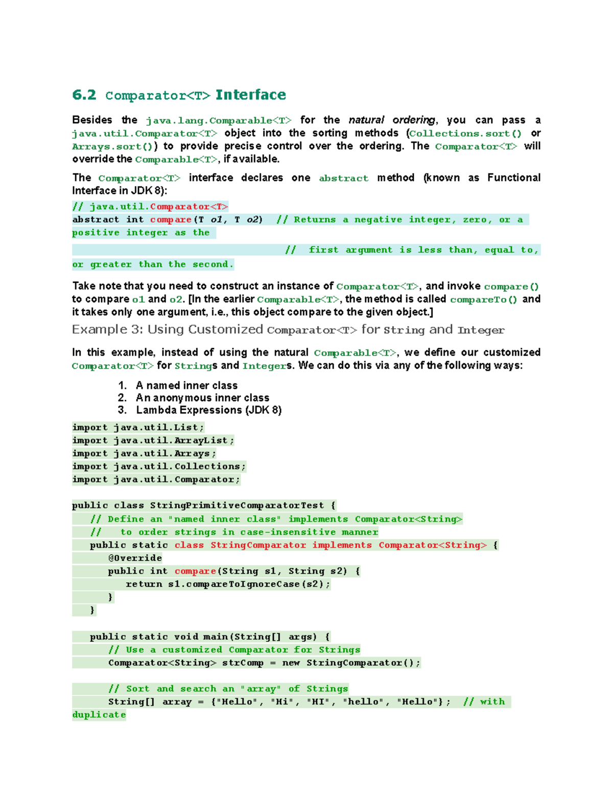 Java Programming Tutorial 79 - 6 Comparator Interface Besides the java ...