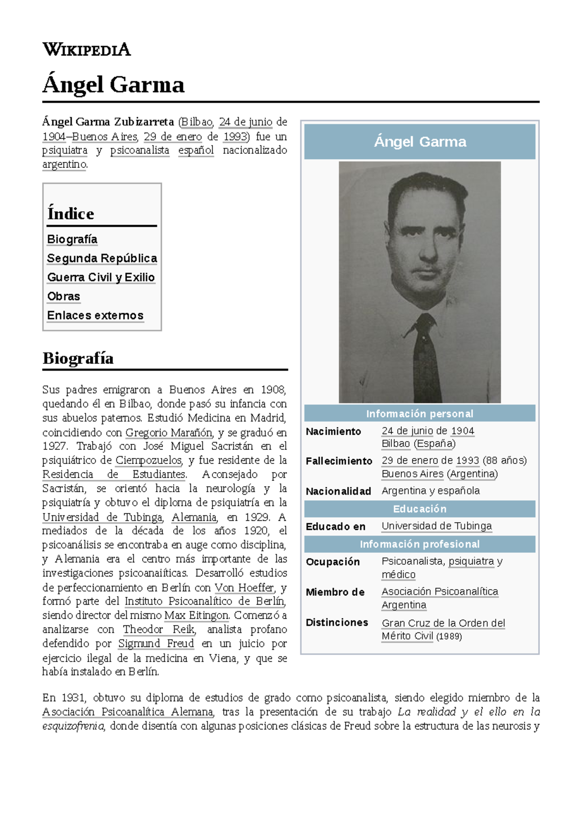 Ángel Garma - lectura - Ángel Garma Información personal Nacimiento 24 ...