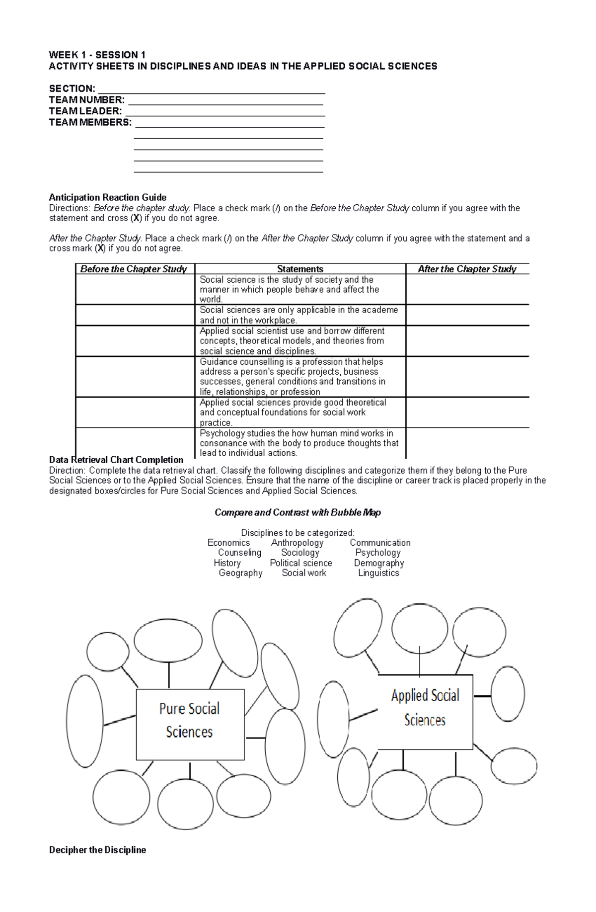 Diass Week 1 Activity Sheets - WEEK 1 - SESSION 1 ACTIVITY SHEETS IN ...