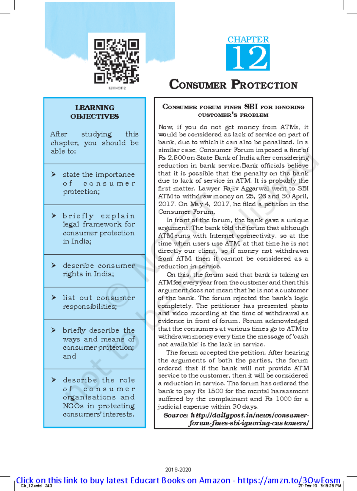 Ch-12 Consumer Protection - chapter 12 Learning Objectives After studying this chapter, you ...