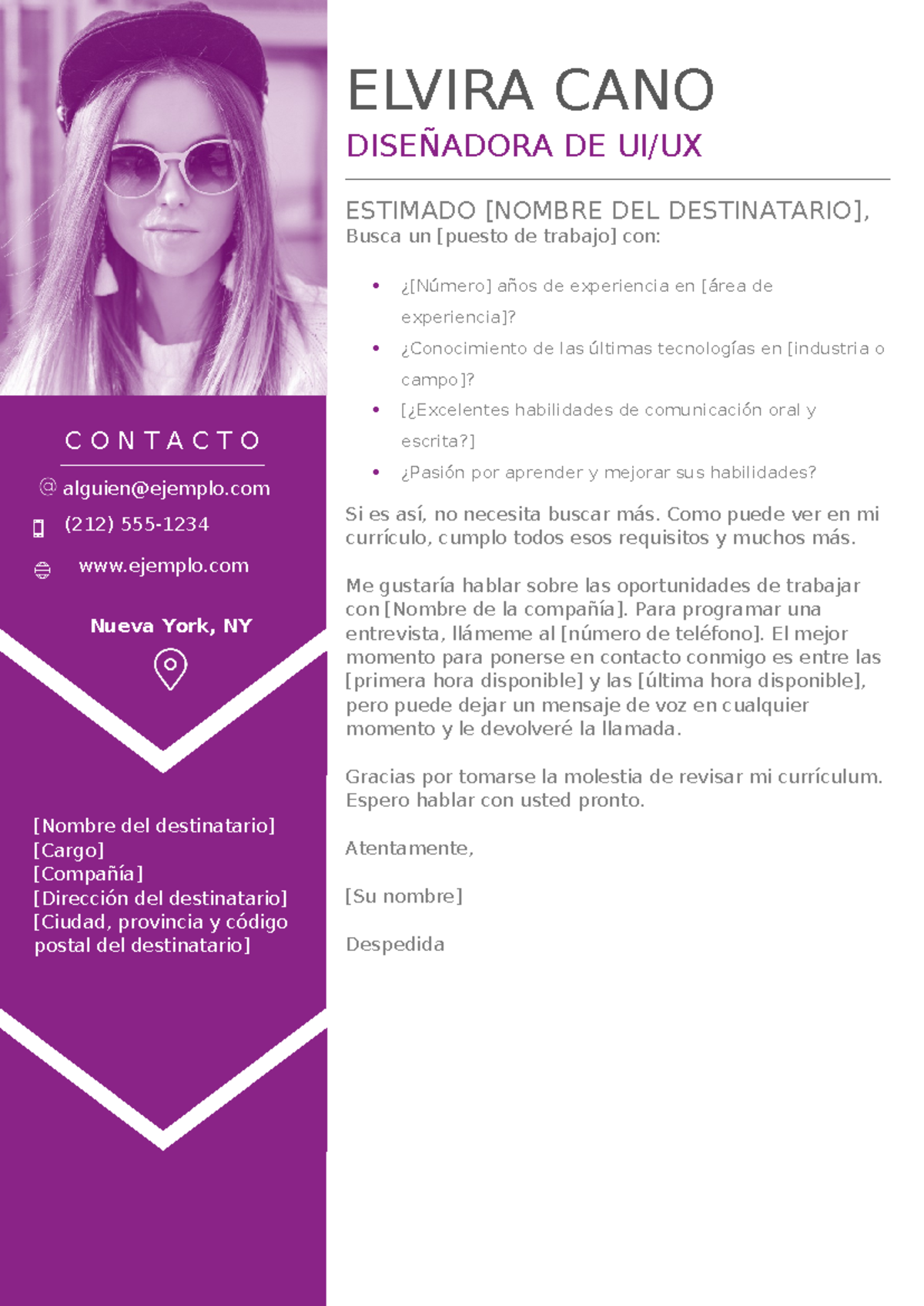 Elvira Cano - Curse 2 años - ELVIRA CANO DISEÑADORA DE UI/UX ESTIMADO [NOMBRE DEL DESTINATARIO ...