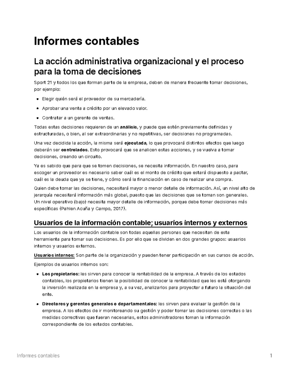 Informes contables - Principios de la contabilidad - Resumen M4 ...