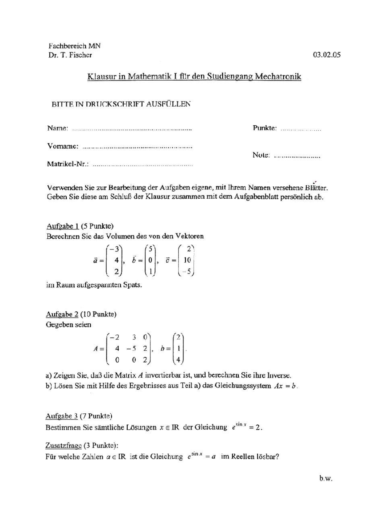 03-02-2005 - Angewandte Mathematik - StuDocu