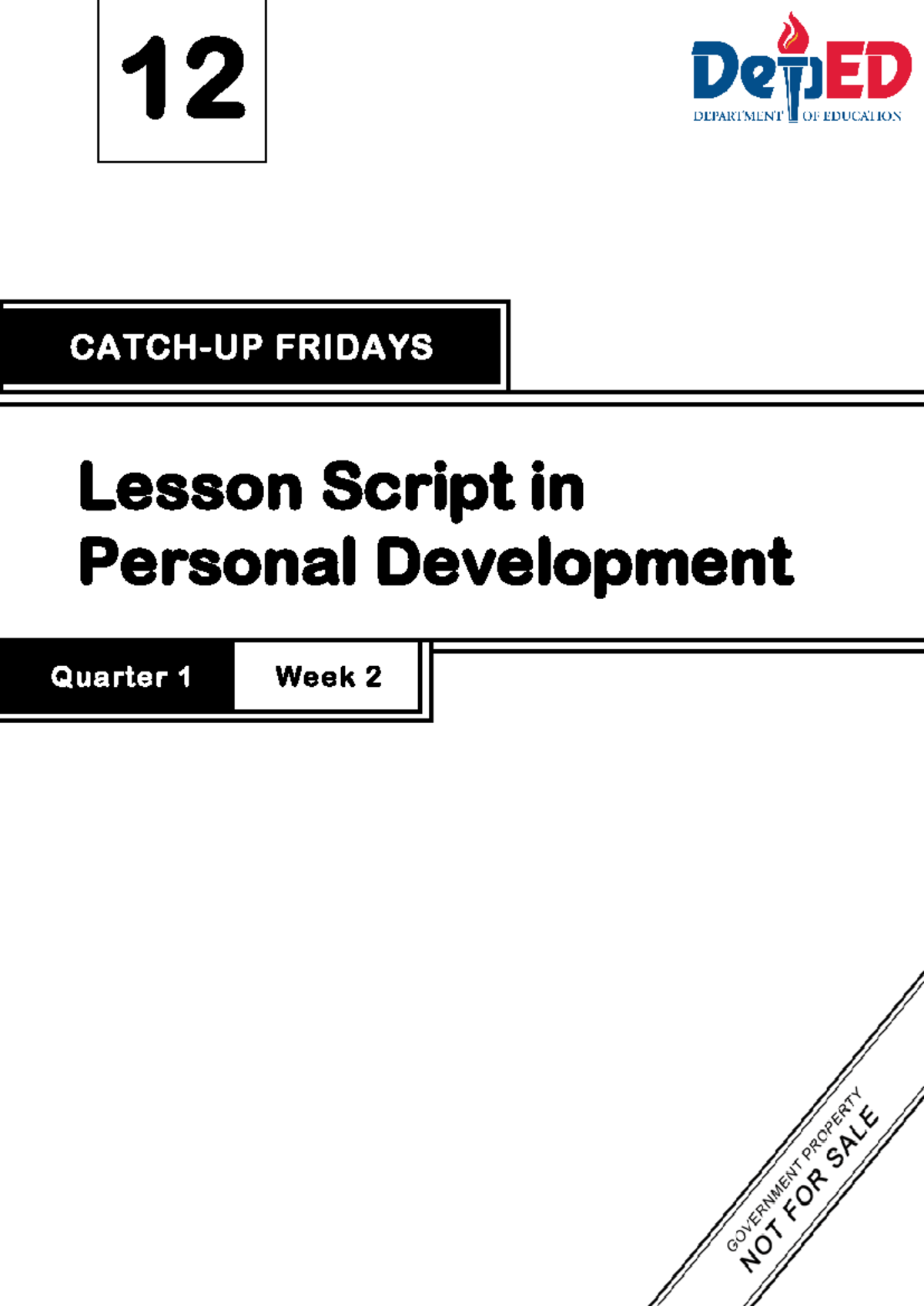 Perdev-Q1WEEK 2-RHPV - Lesson Scripts - 12 Quarter 1 Week 2 Lesson Script in Personal ...
