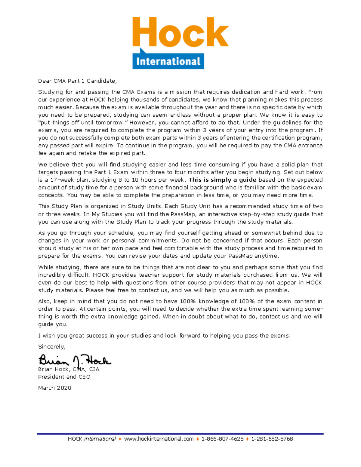 CMA planning P1 - HOCK international ̈ hockinternational ̈ 1- 866 -807 ...