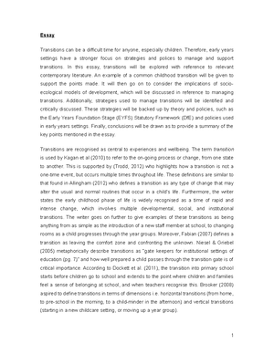 Backup of Essay - Full assignment example 2:1 grade - Essay Transitions ...
