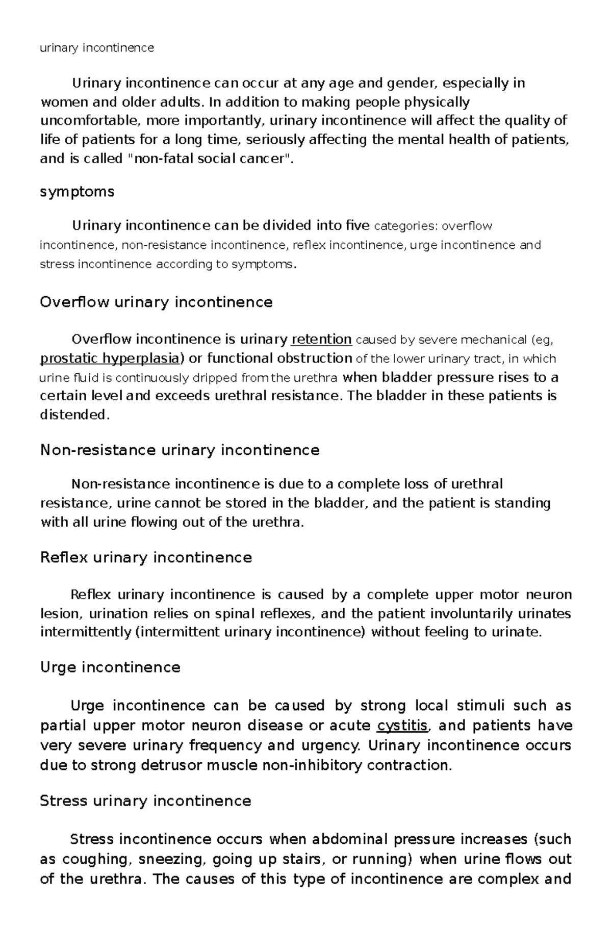 Urinary incontinence NRS111 - urinary incontinence Urinary incontinence ...
