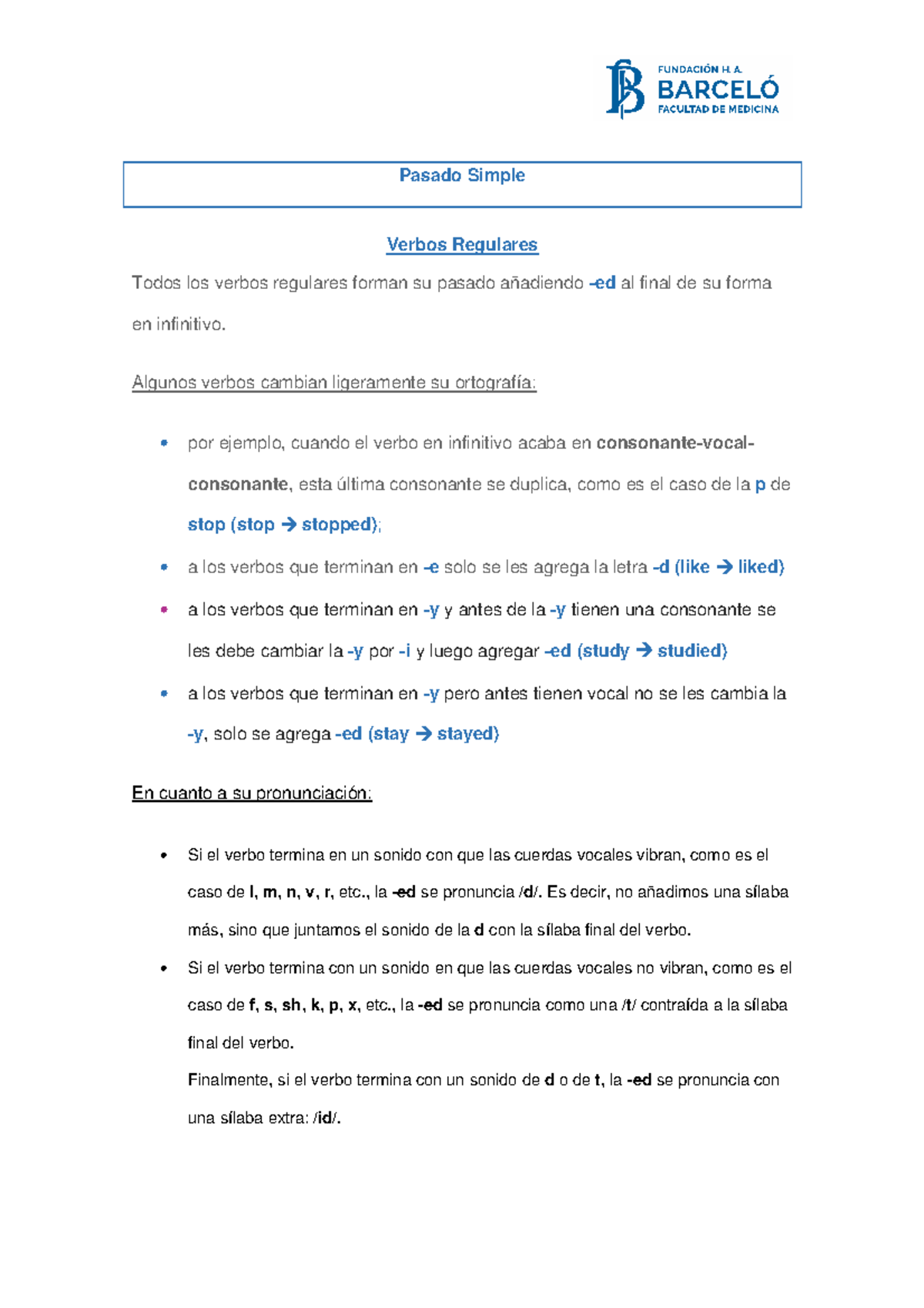 Pasado simple verbos regulares - Pasado Simple Verbos Regulares Todos ...