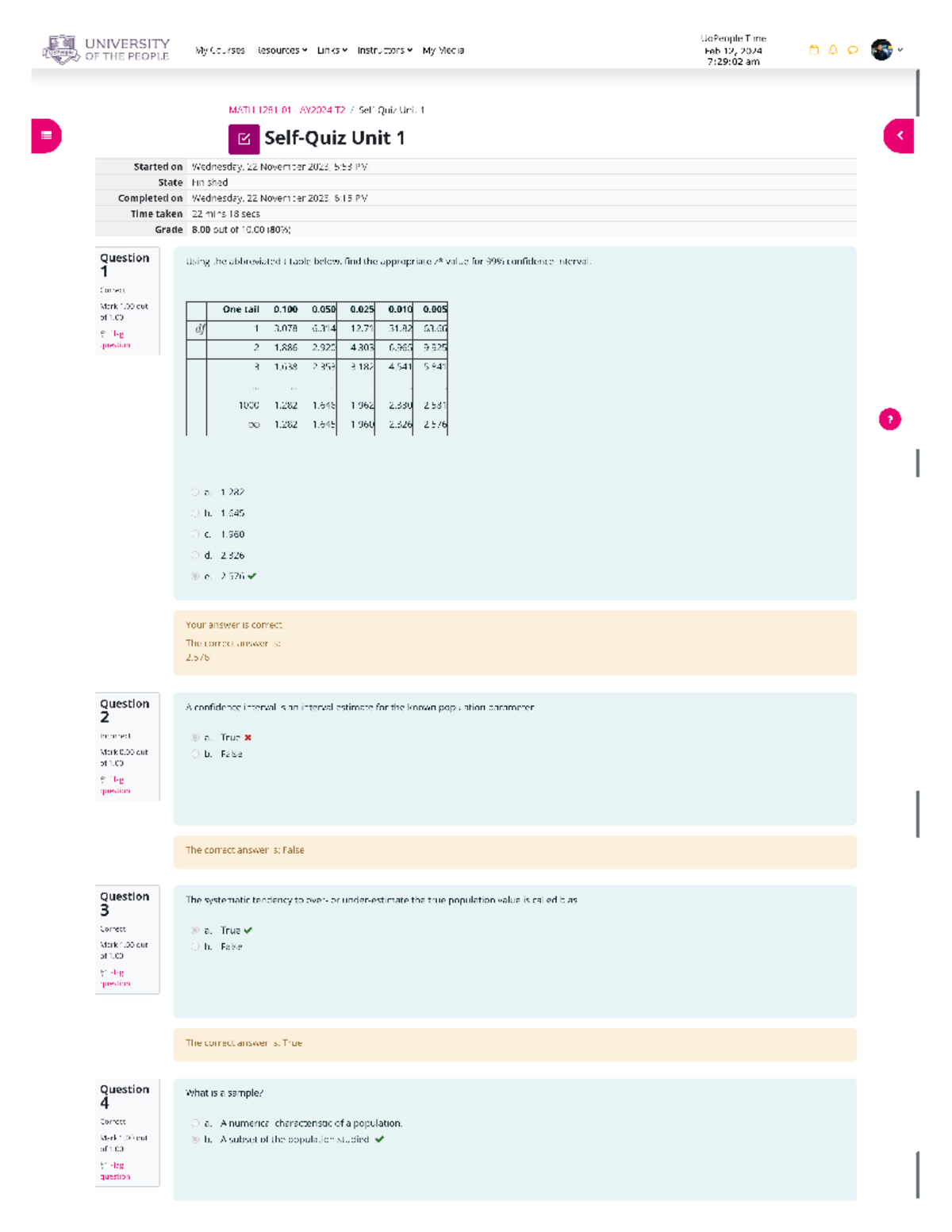 Unit 1 self quiz stats reference - MATH 1281 - Studocu