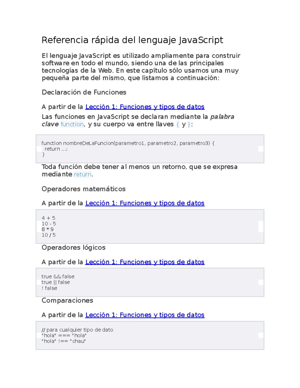 2 - adsad - Referencia rápida del lenguaje JavaScript El lenguaje ...