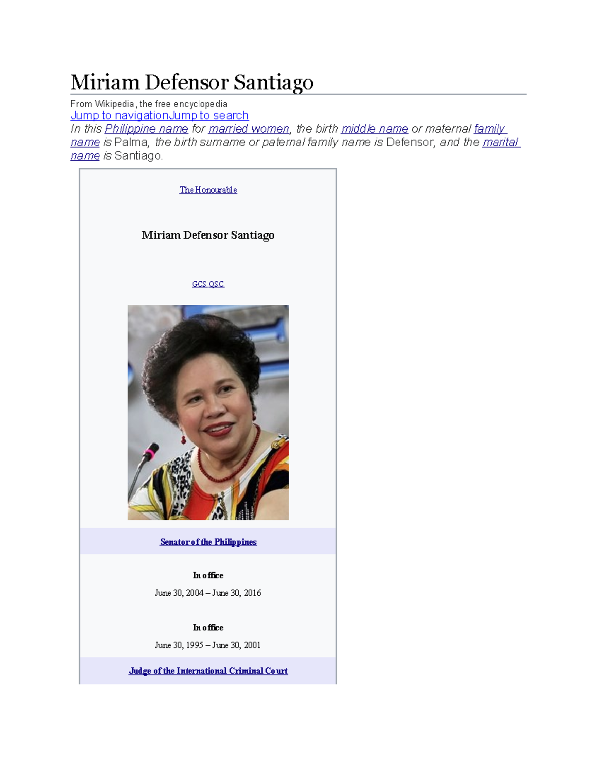 3 - You can use this as reference. - Miriam Defensor Santiago From ...