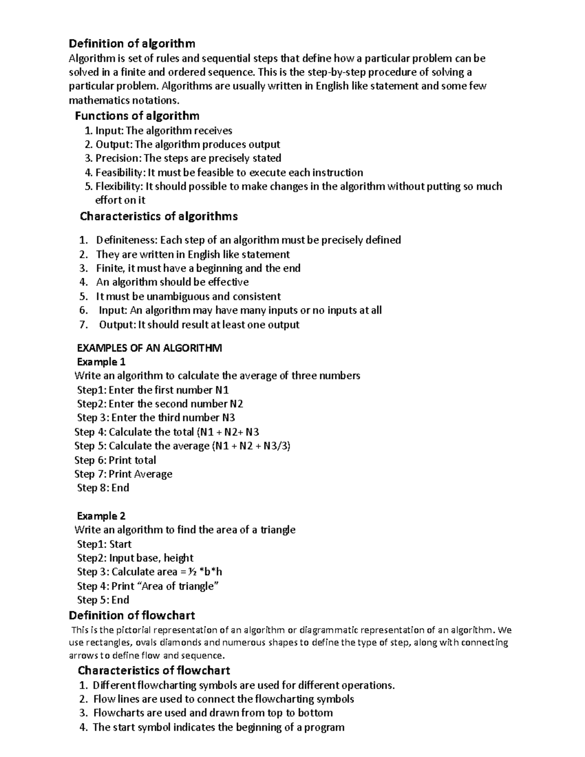 12109 Algorithm AND Flowchart - Definition of algorithm Algorithm is ...
