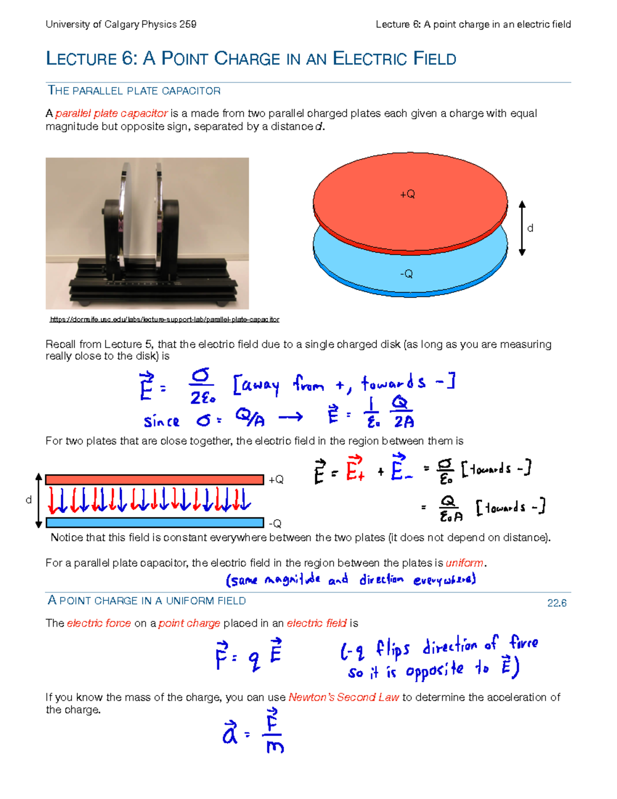 Lecture 6 filledin - University of Calgary Physics 259 Lecture 6: A ...
