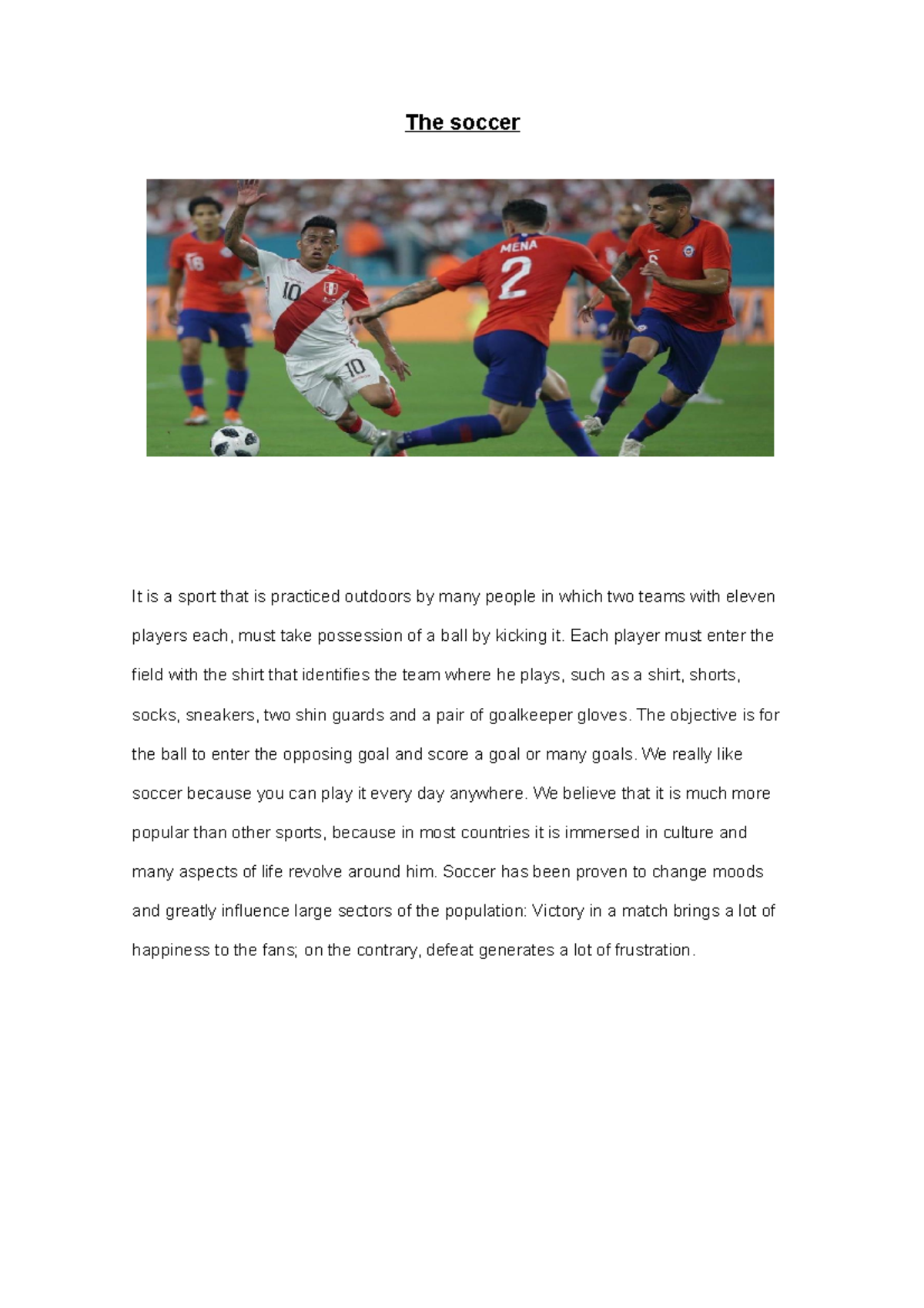 Semana 14 the soccer - The soccer It is a sport that is practiced ...