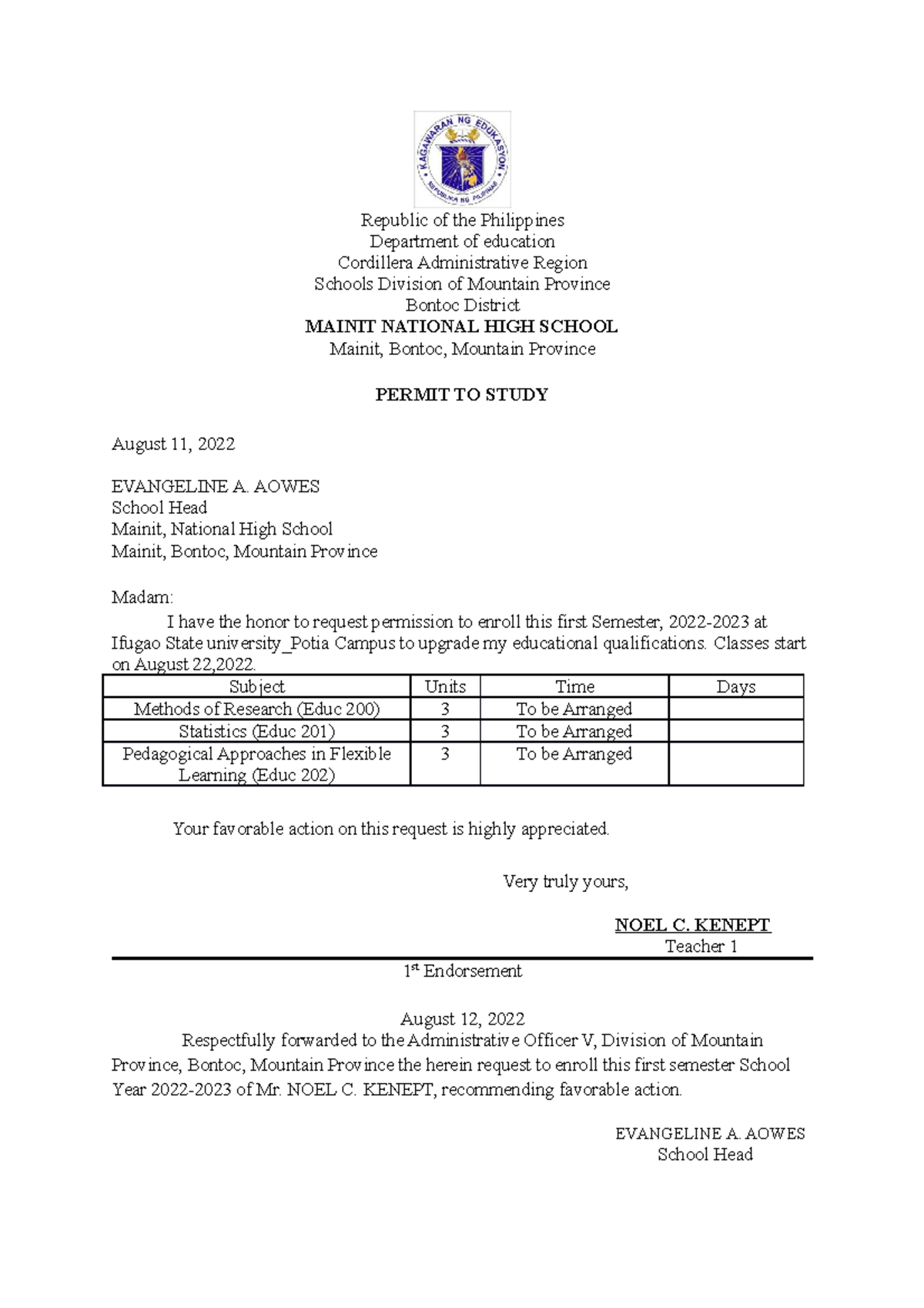 Permit-to-study-latest-SY-2022-2023 1st sem - Republic of the ...