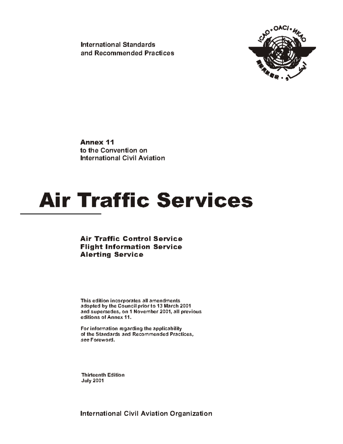 ICAO-AN11 13ed - Apunts - Air Traffic Services Annex 11 to the ...