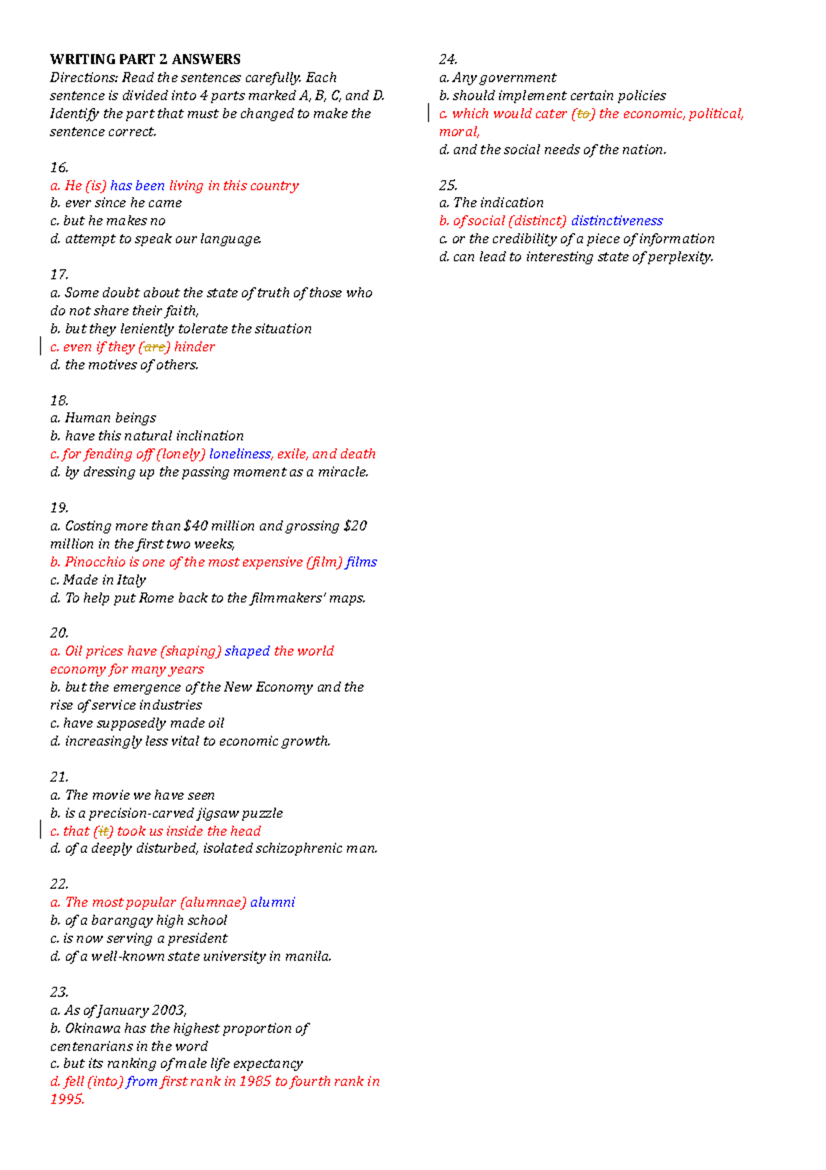 English Proficiency Test Reviewer (Writing) Part 1 - WRITING PART 2 ...