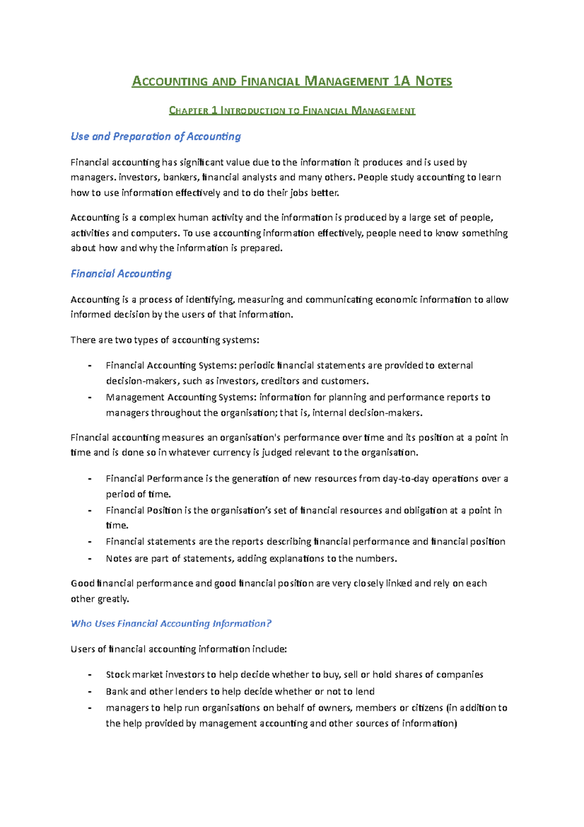 Accounting and Financial Management 1A Notes - ACCOUNTING AND FINANCIAL ...