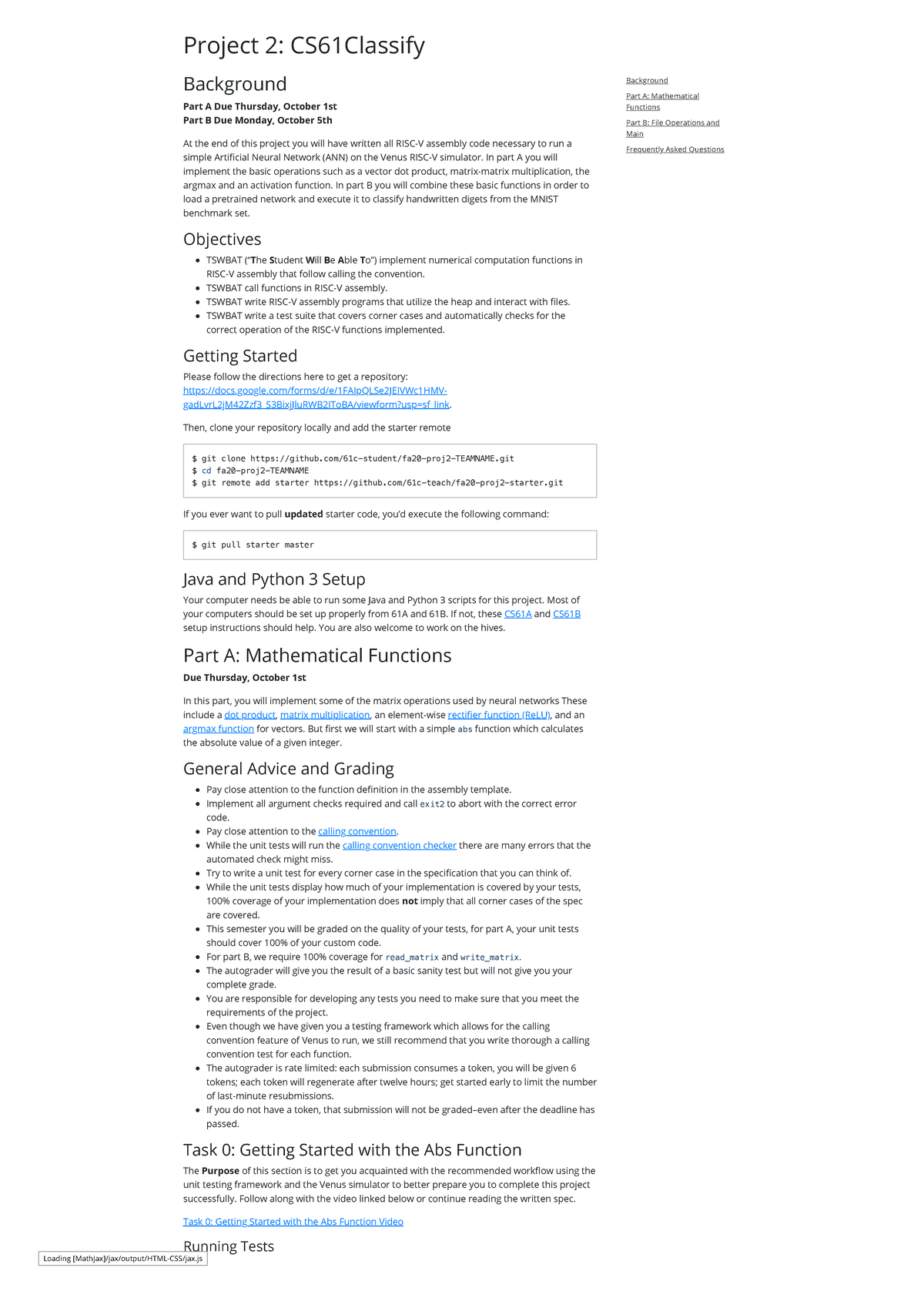 CS 61C - proj 2 - project 3 for cs61c - RISCV - Project 2: CS61Classify ...