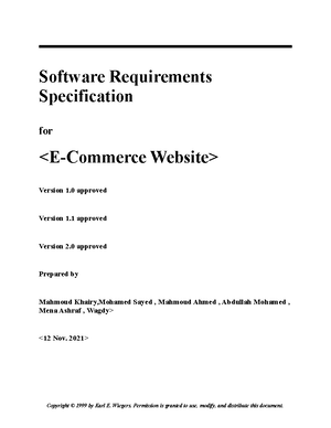 E-commerce SRS (system specification requirements) - Software ...