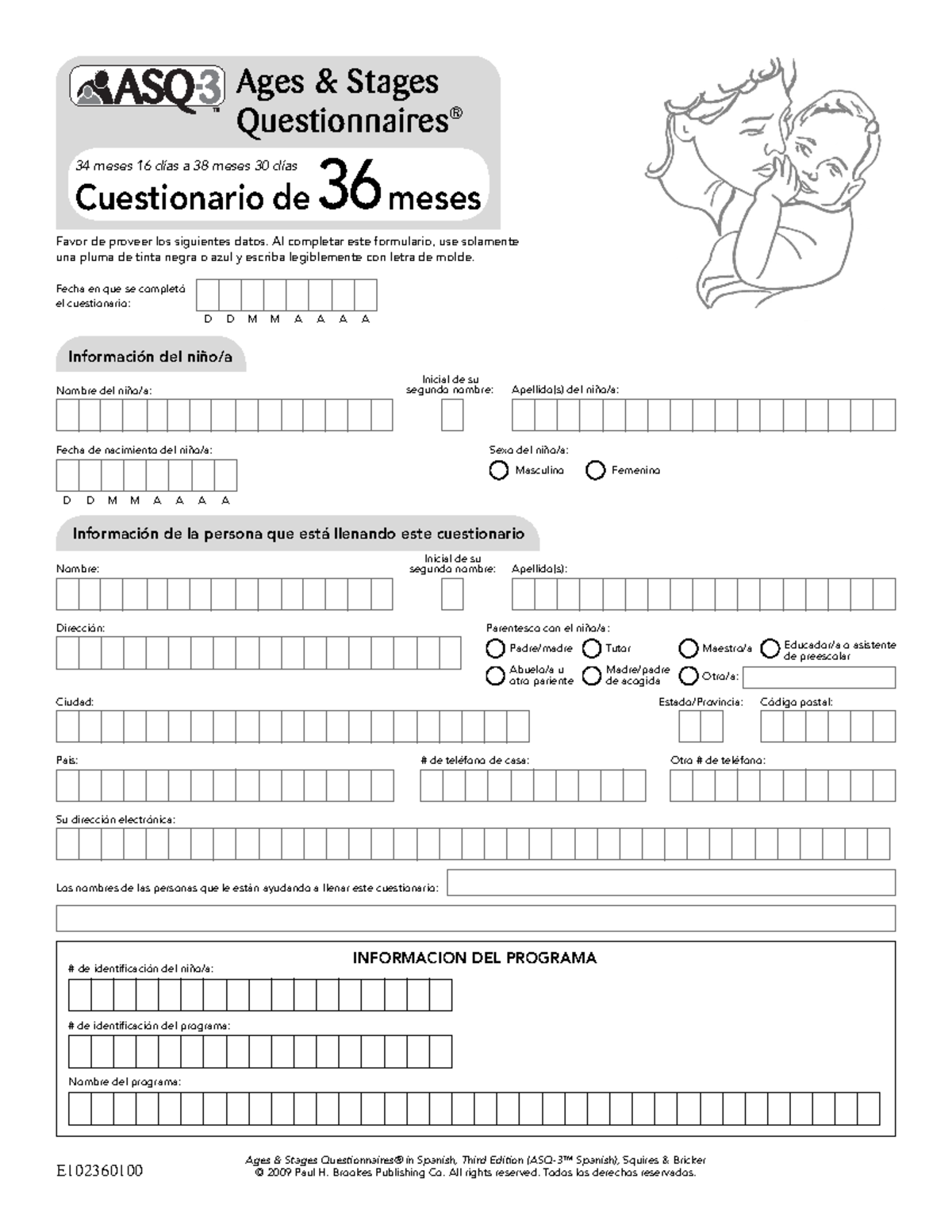ASQ 36 meses - evaluacion - Ages & Stages Questionnaires® in Spanish ...