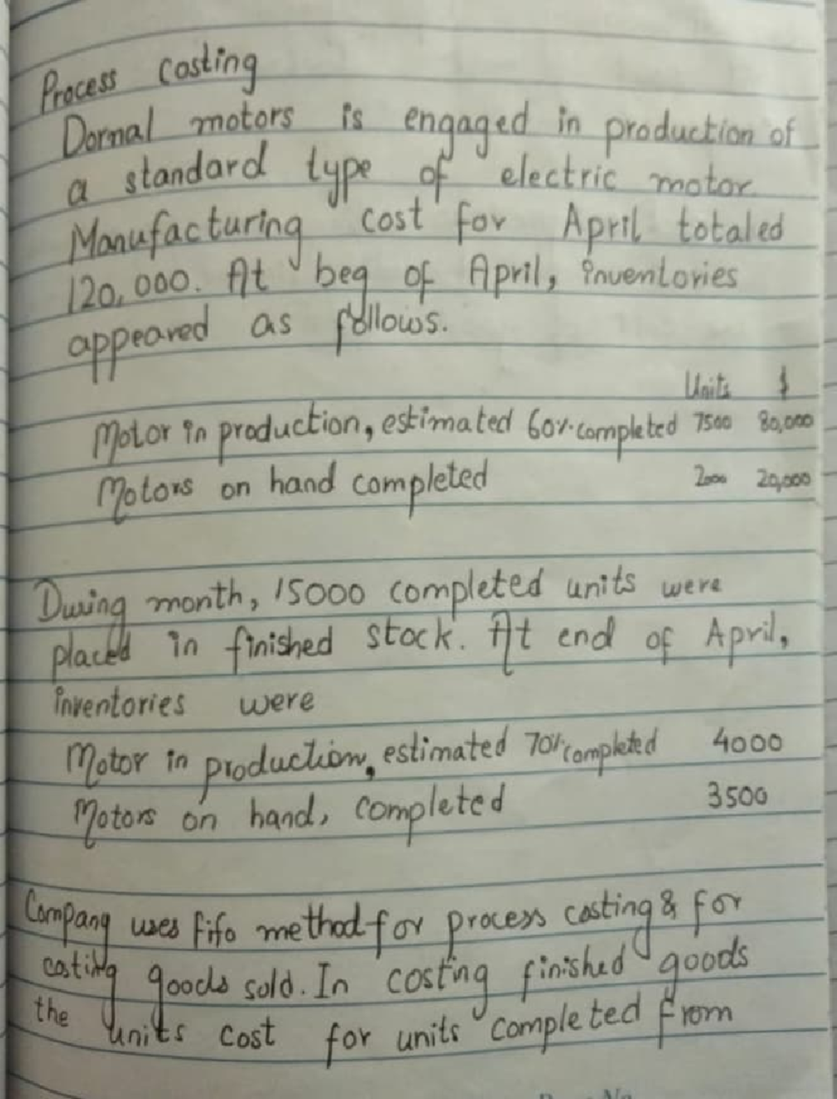 H-W 27Oct2024 - Hdudu - Process costing Dornal motors is engaged in ...
