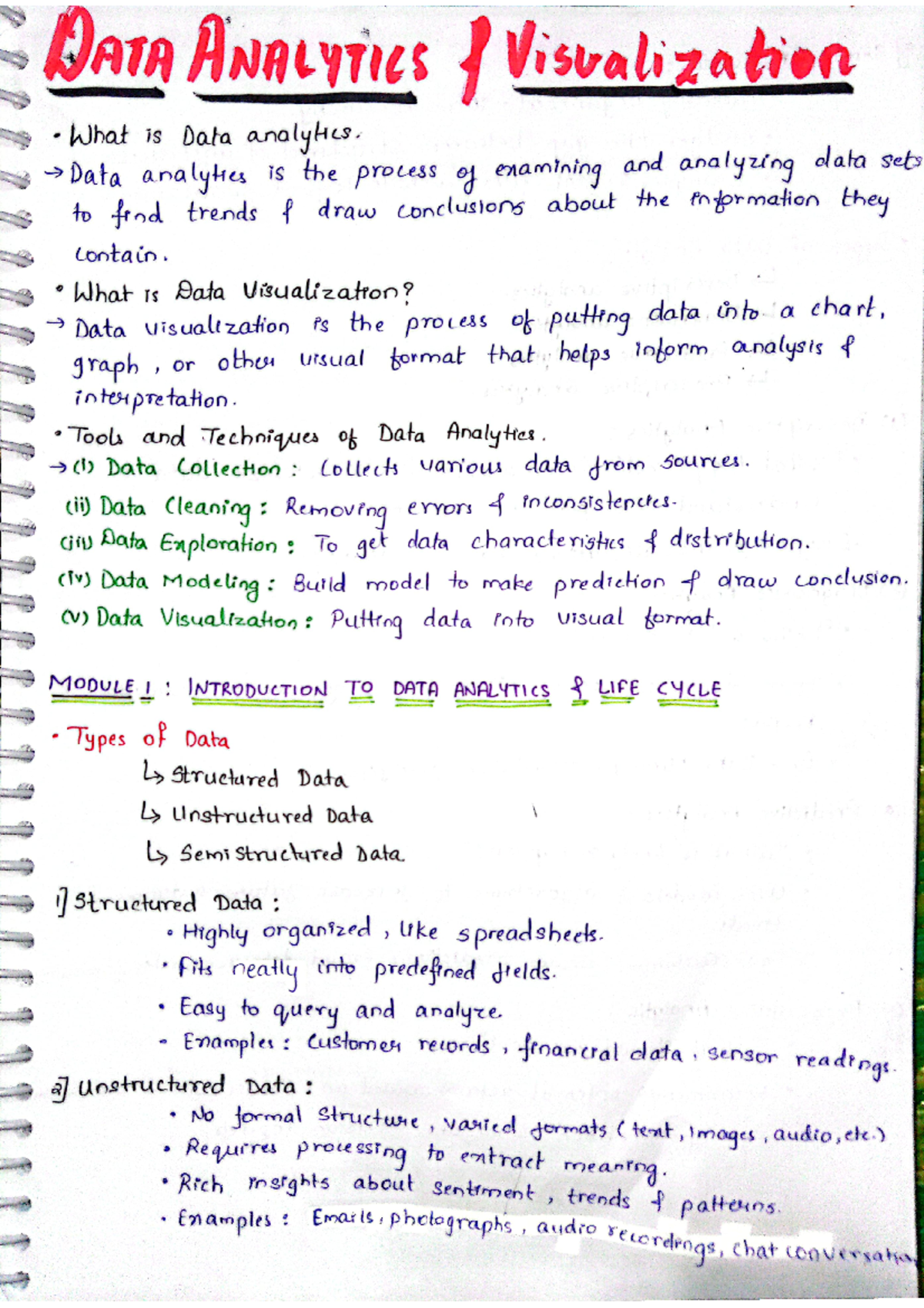 DAV Module 1 - data analytics notes - Big Data Analytics - Studocu