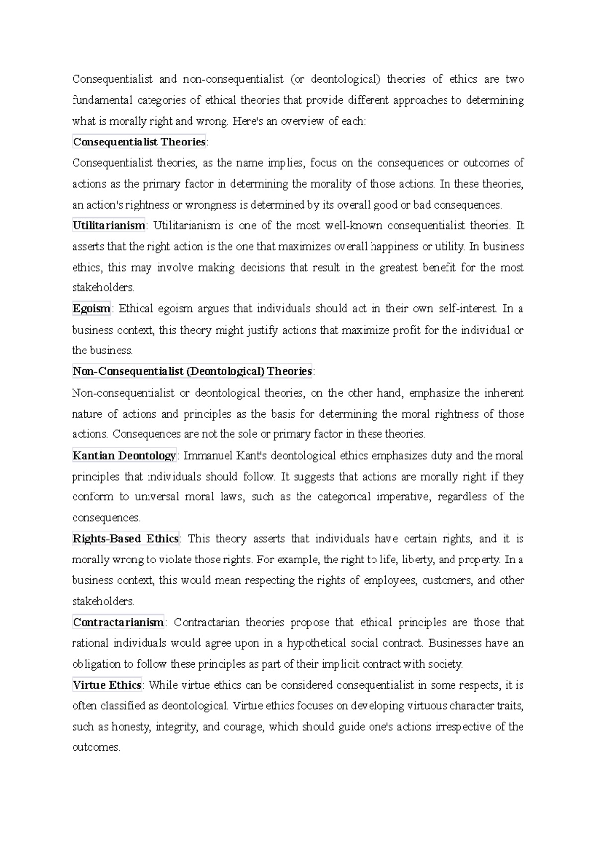 Consequentialist and non - Consequentialist and non-consequentialist ...