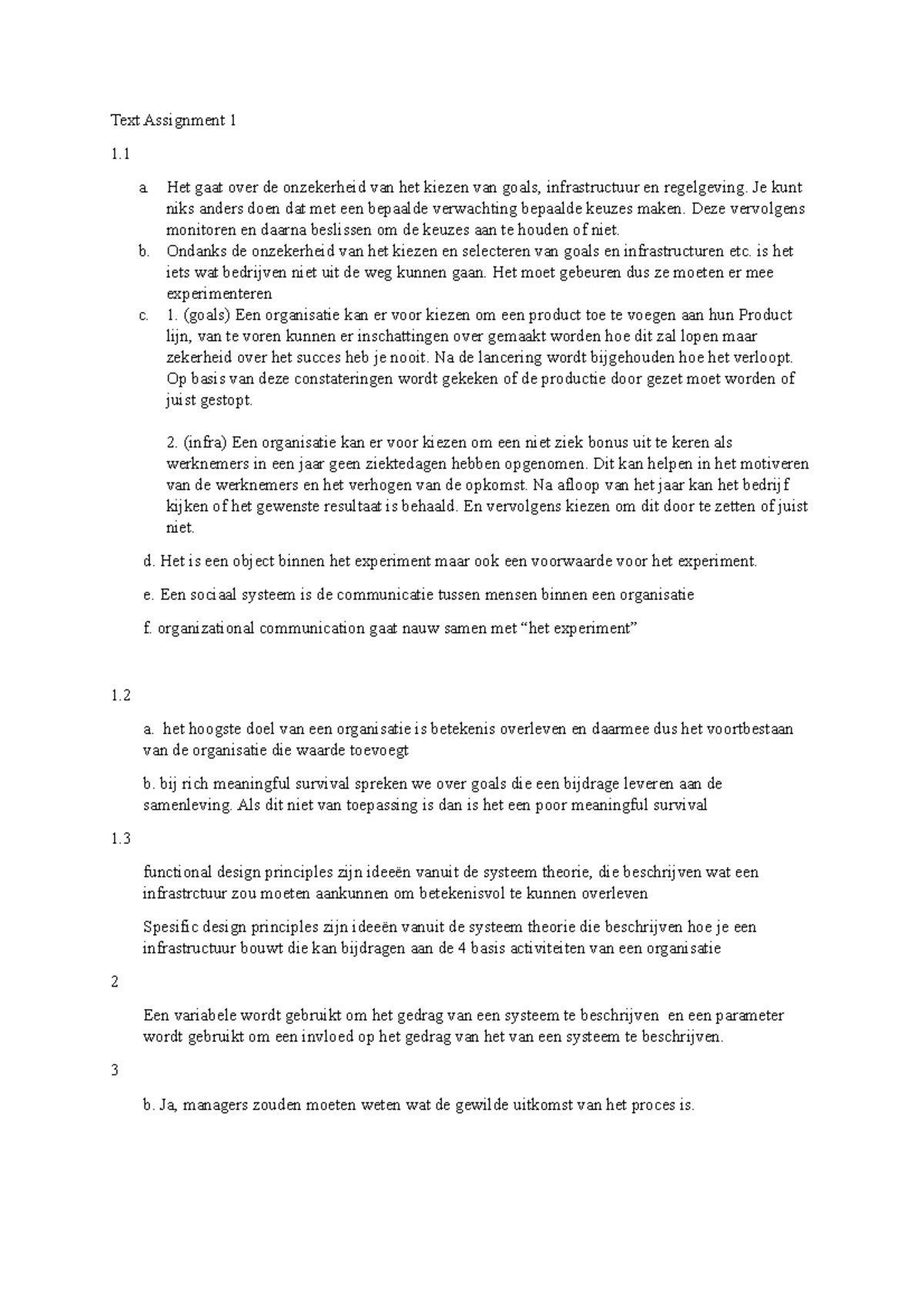 System Theory text assignment 1 - Systeemtheorie - Radboud Universiteit - Studeersnel