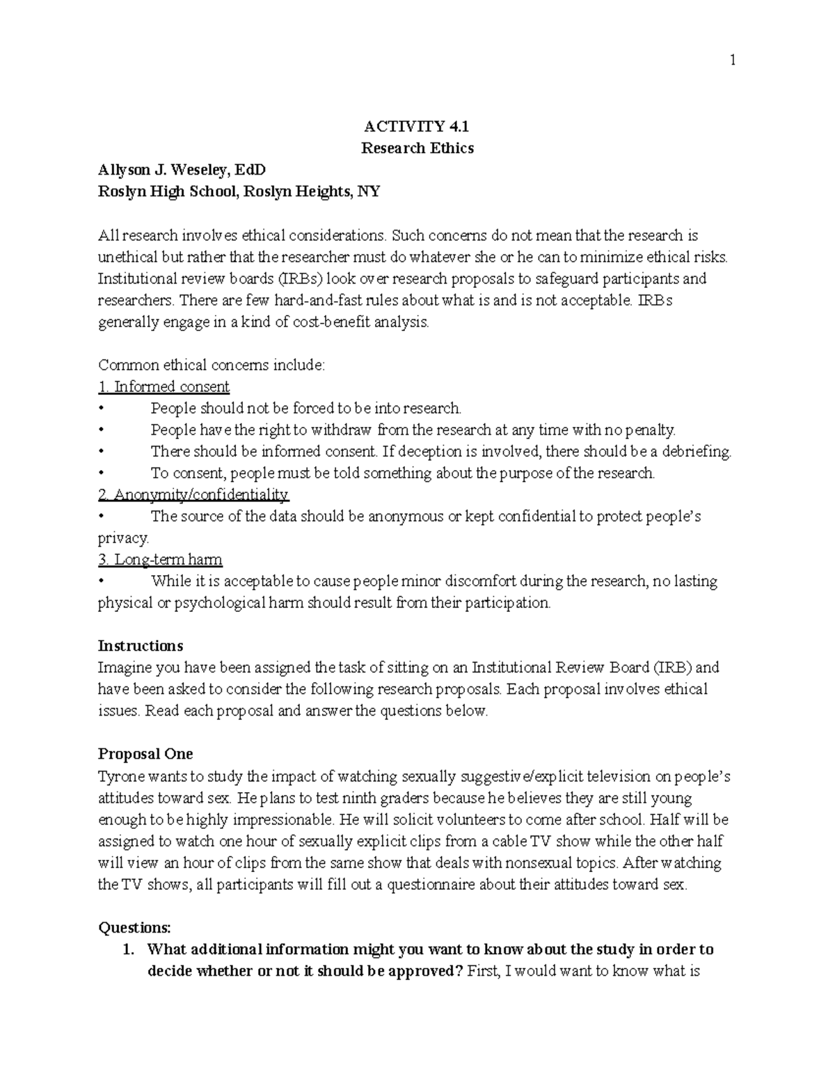 Activity 4.4 APA - Mandatory exercise for Professor Sheila Stowers's Psychology as a Science and ...