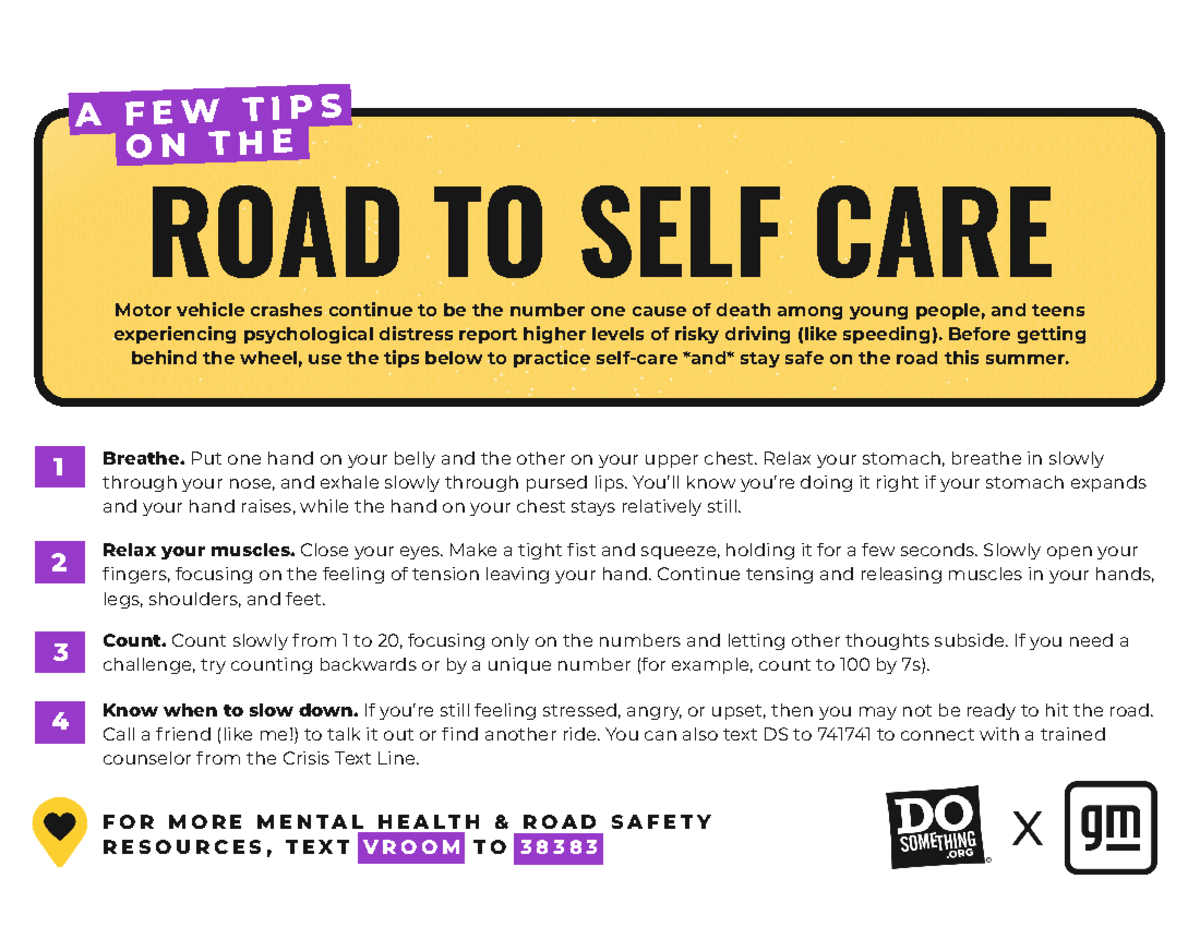 Road To Self Care - Road to self care map - ROAD TO SELF CARE A F E W T ...