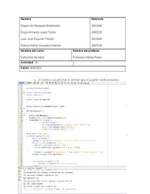 Estructura de datos ACT 7 - Estructura de datos - 18/Marzo/ - ACTIVIDAD ...