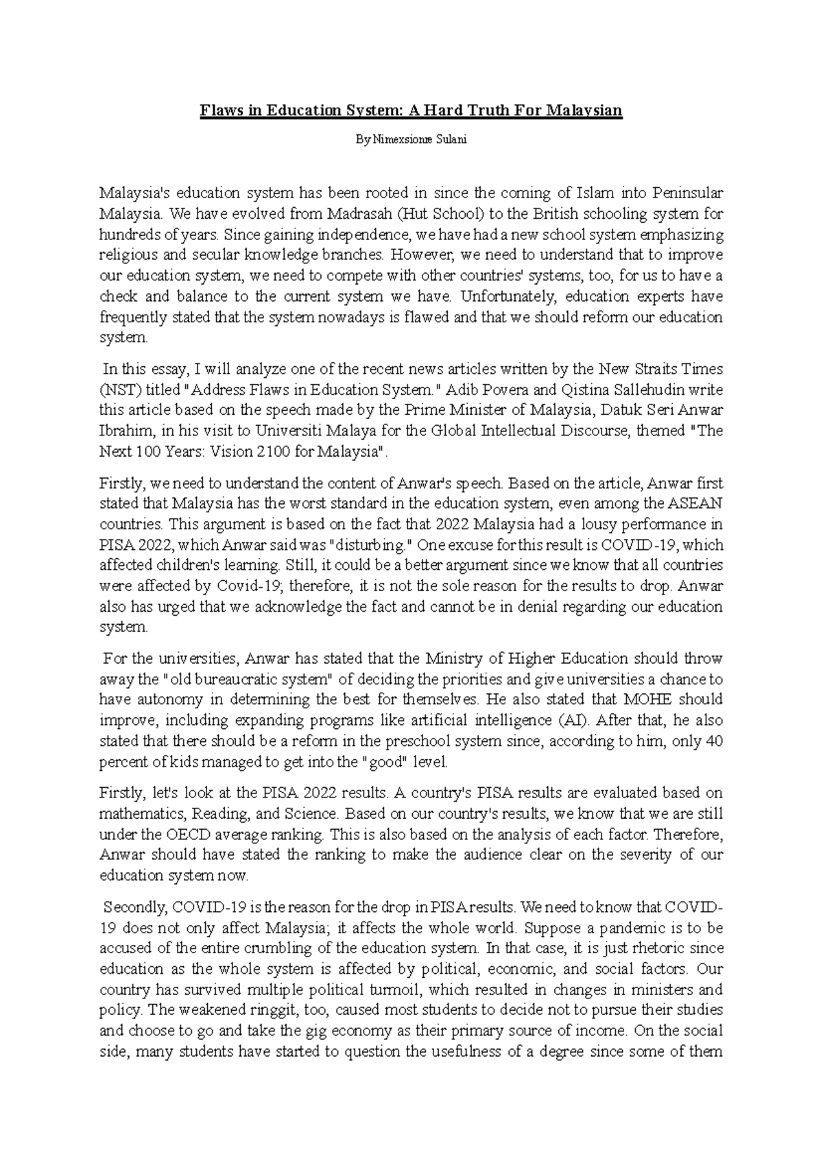 Flaws in Education System - We have evolved from Madrasah (Hut School ...