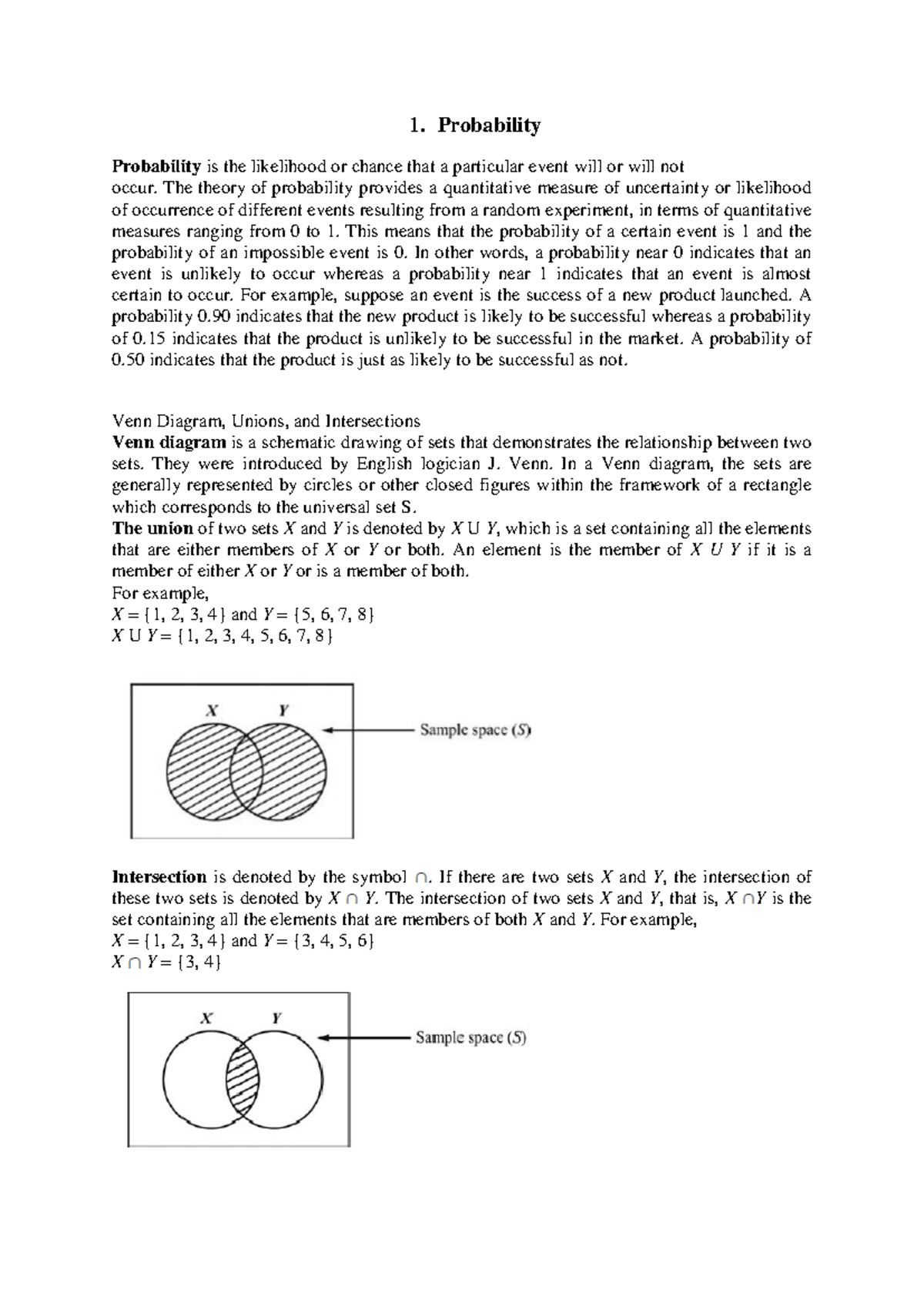 Module-4 practice - statistics notes - 1. Probability Probability is ...